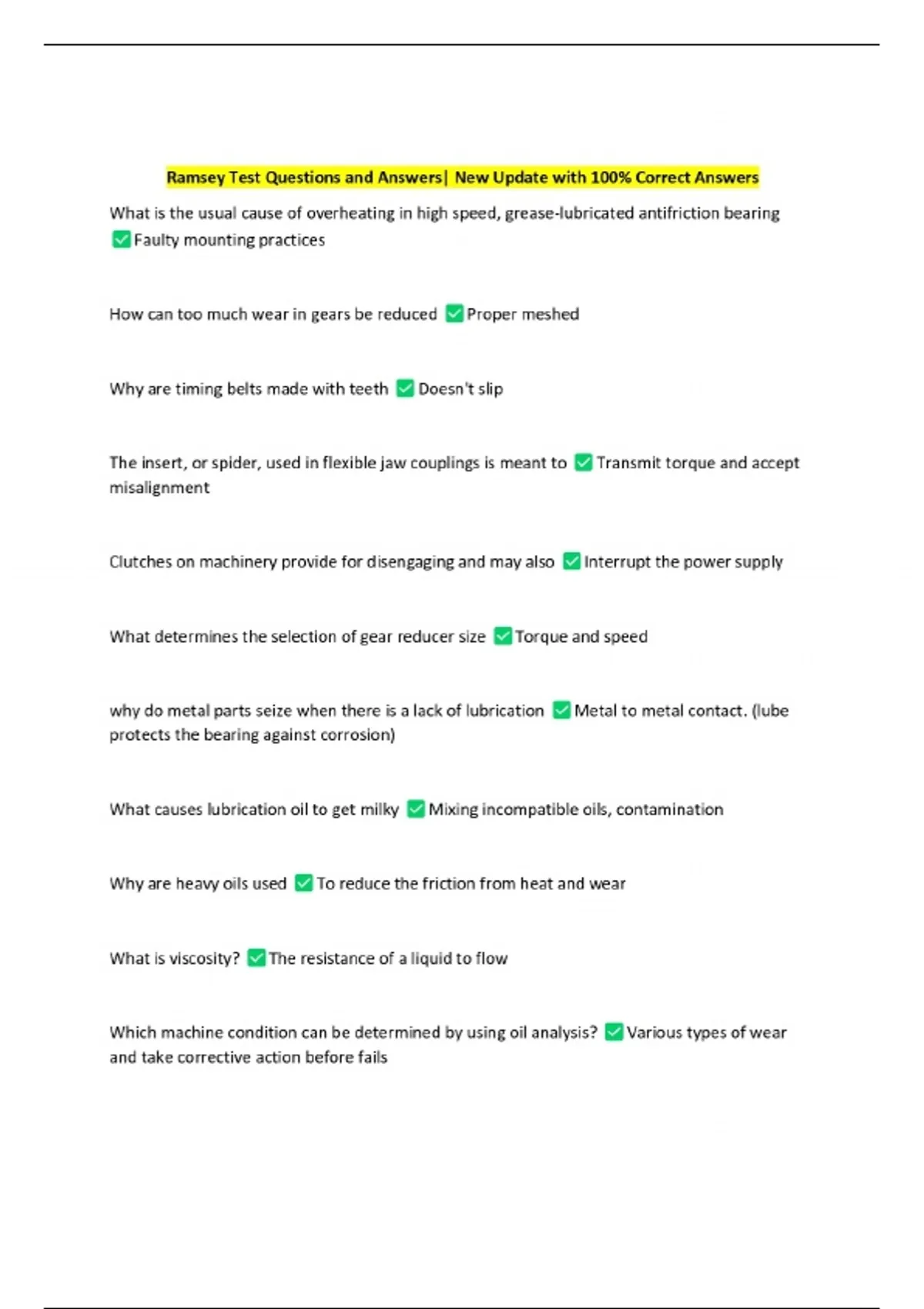 Ramsey Test Questions and Answers| New Update with 100% Correct Answers ...