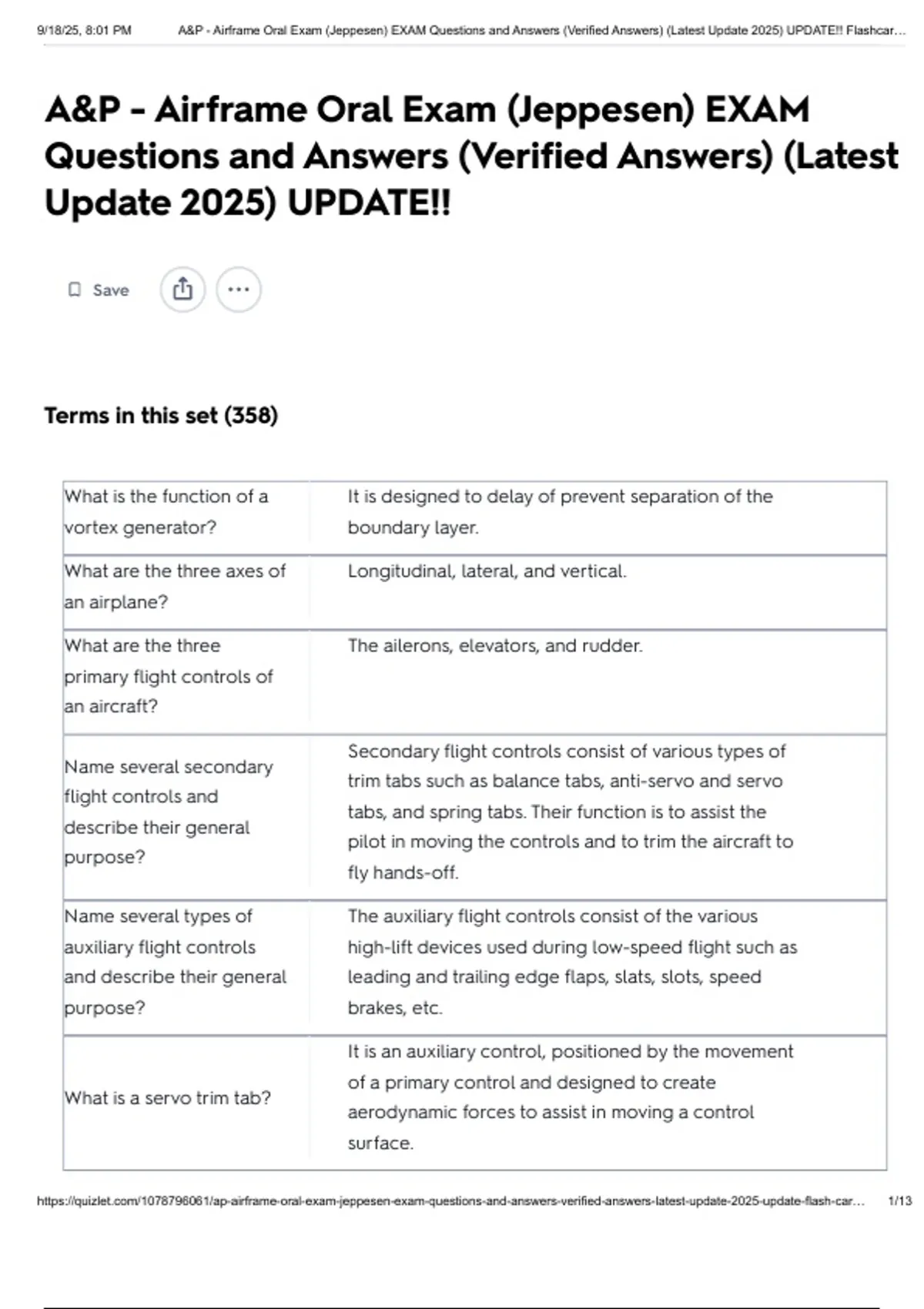 A&P - Airframe Oral Exam (Jeppesen) EXAM Questions and Answers ...