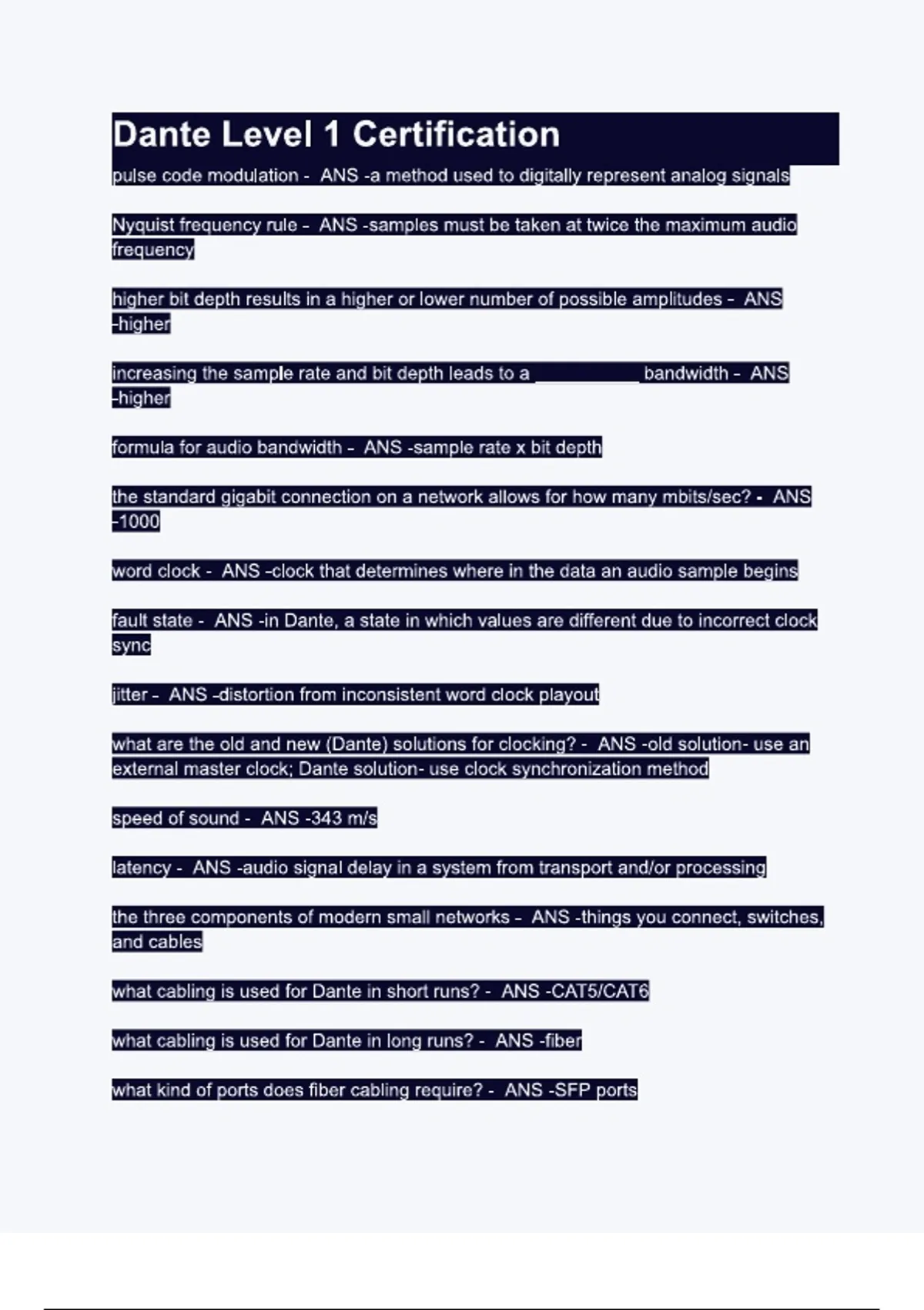 Dante Level 3 Test Questions with answers - Stuvia US