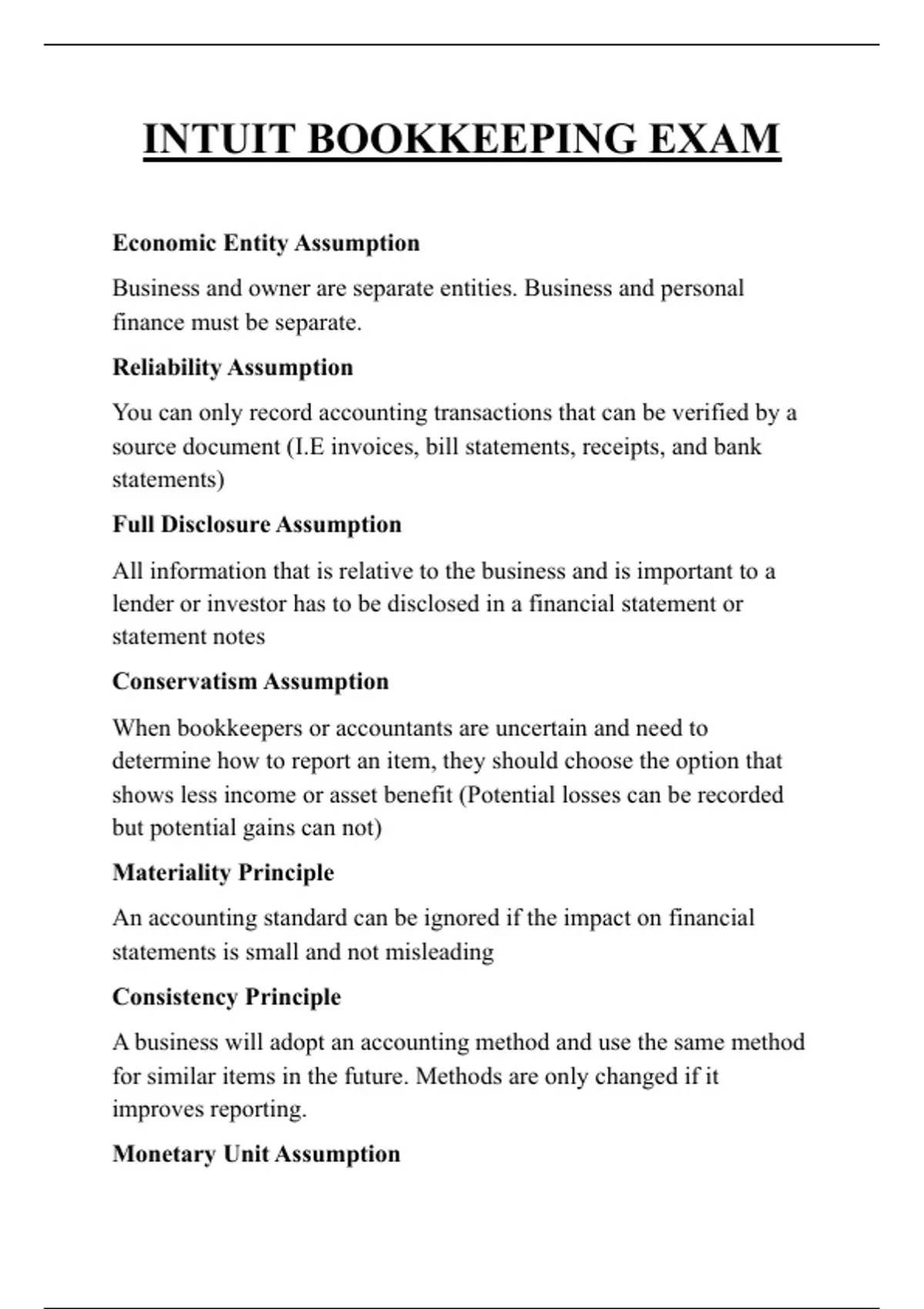 INTUIT BOOKKEEPING EXAM QUESTIONS AND ANSWERS 2025 - INTUIT BOOKKEEPING ...