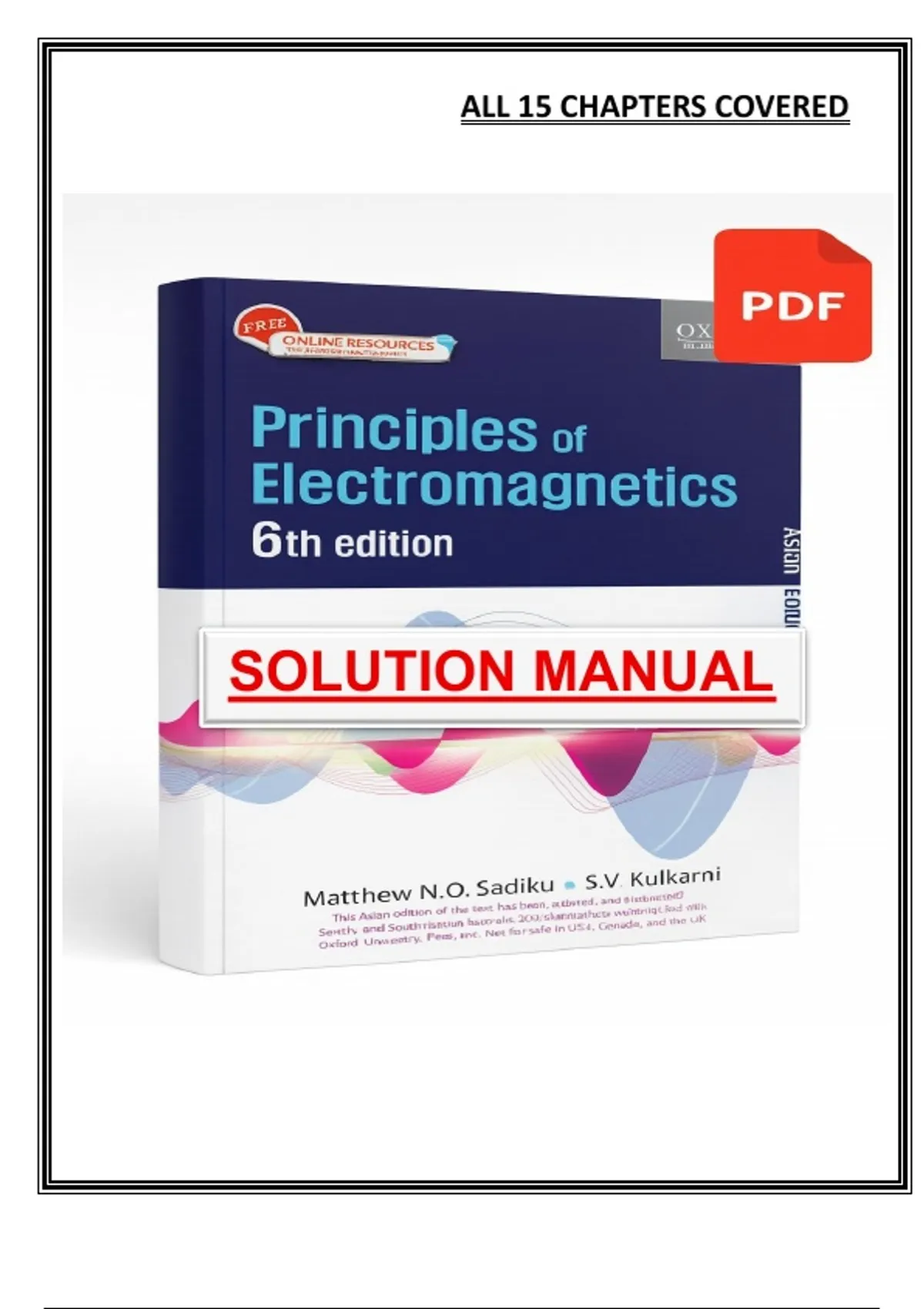 Solutions Manual – Principles of Electromagnetics 6th Edition (Asian ...