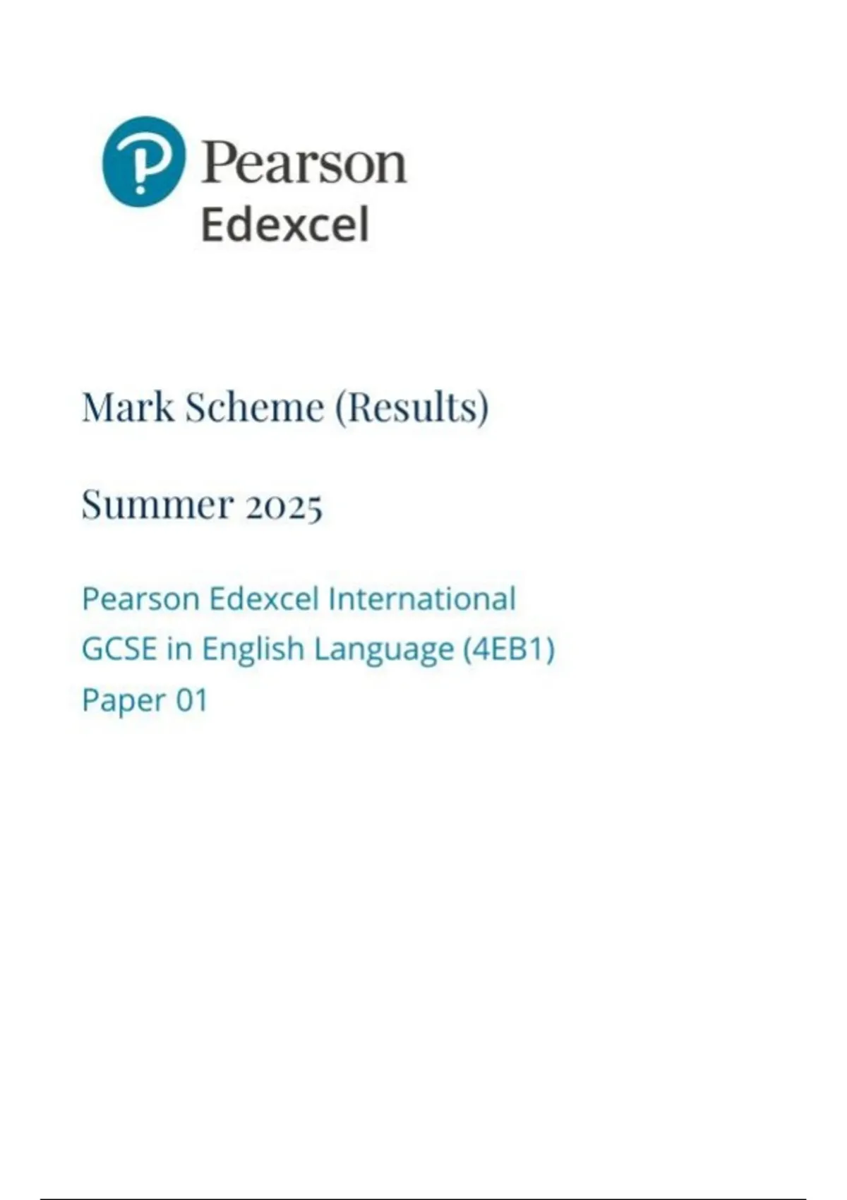 Pearson Edexcel Igcse English Language B paper 1 (4EB1) Actual ...
