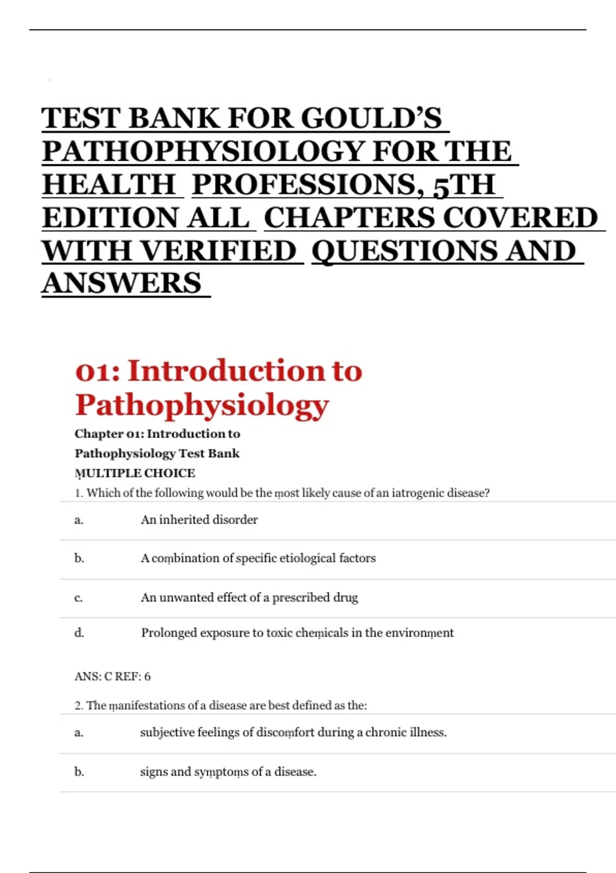 Gould’s Pathophysiology for the Health Professions (5th Edition ...