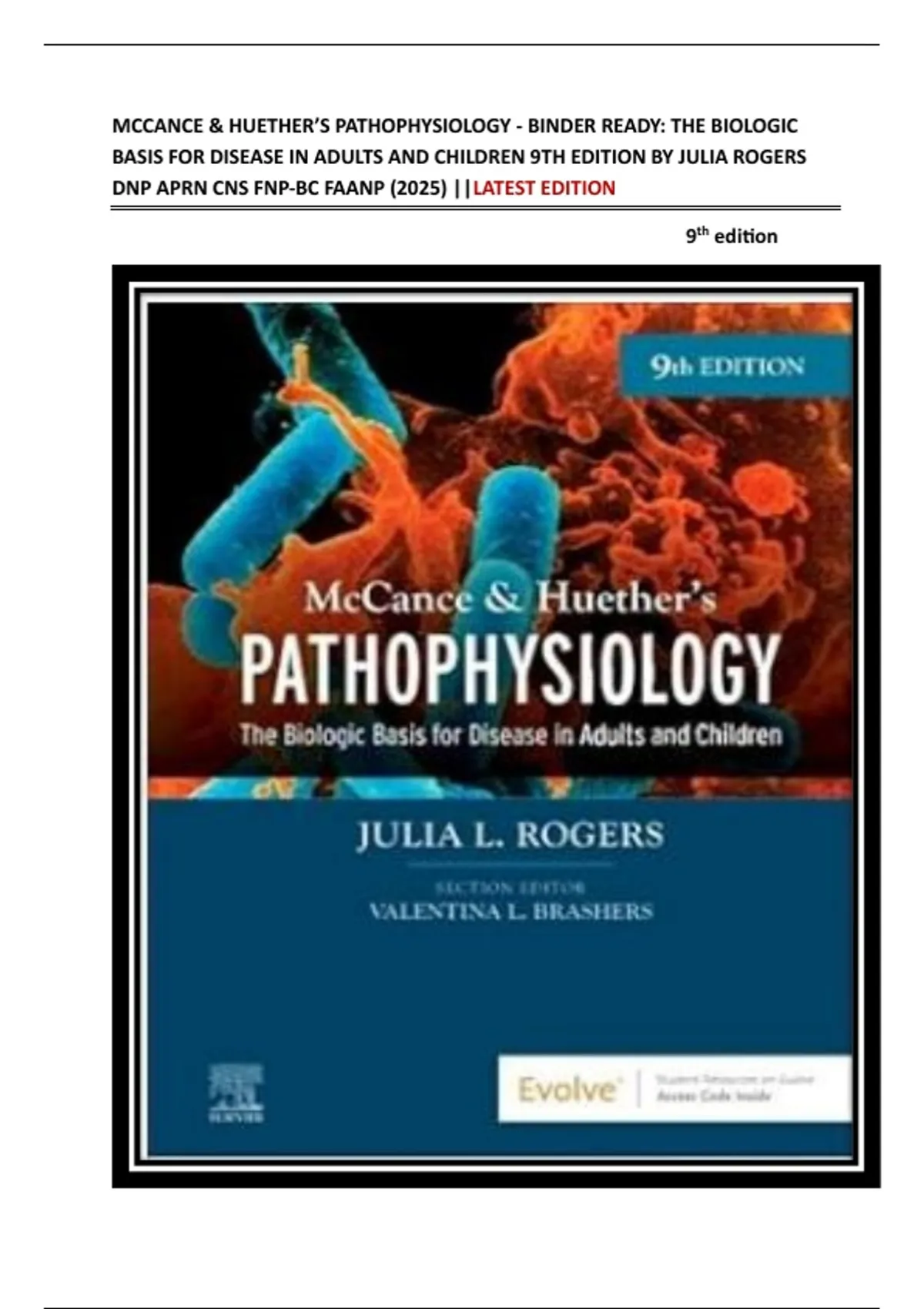 MCCANCE & HUETHER’S PATHOPHYSIOLOGY - BINDER READY: THE BIOLOGIC BASIS ...