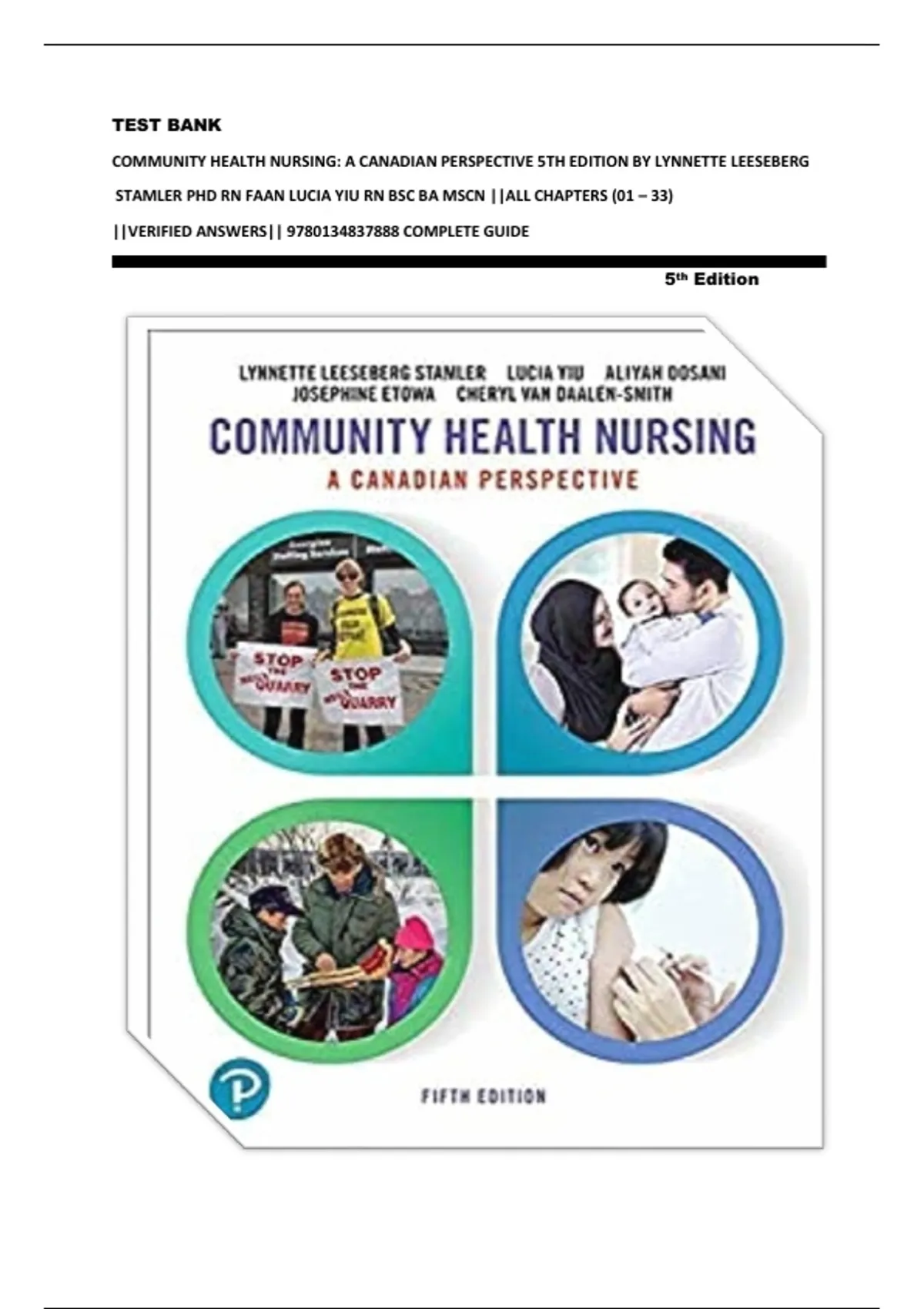 TEST BANK COMMUNITY HEALTH NURSING: A CANADIAN PERSPECTIVE 5TH EDITION ...