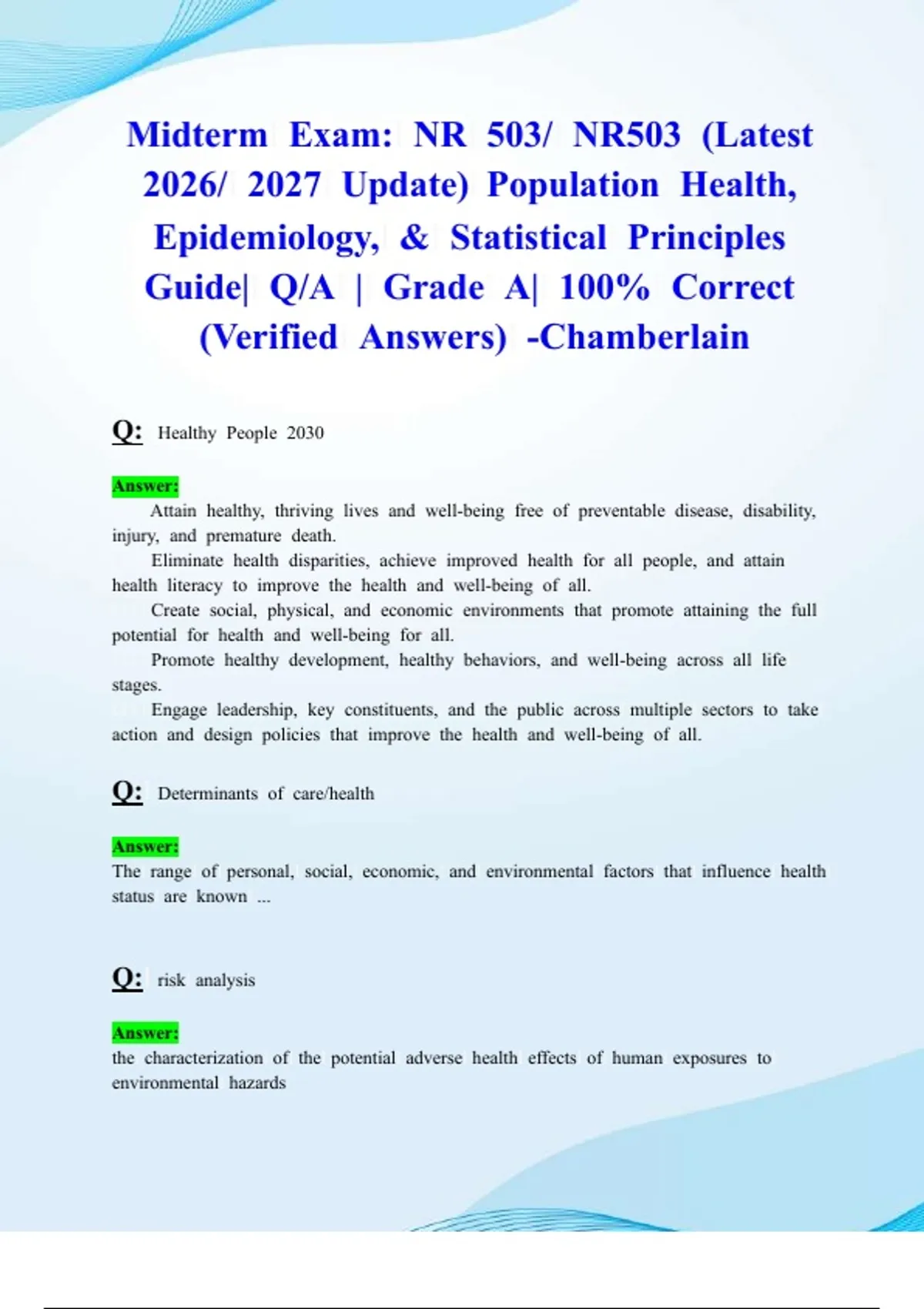 Midterm Exams: NR 503/ NR503 (Latest 2026/ 2027 Updates STUDY BUNDLE ...