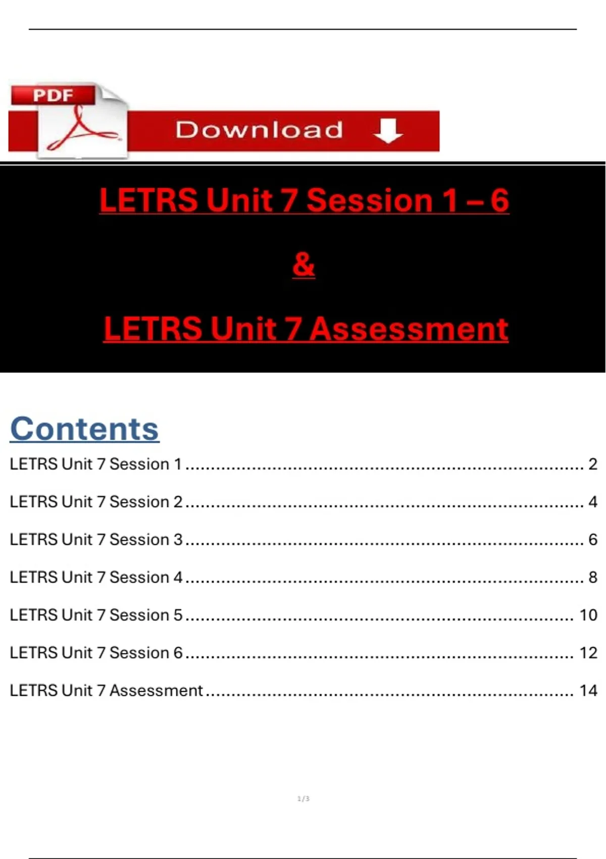LETRS Unit 7 Sessions 1-6 & Assessment | Reading Instruction Strategies ...