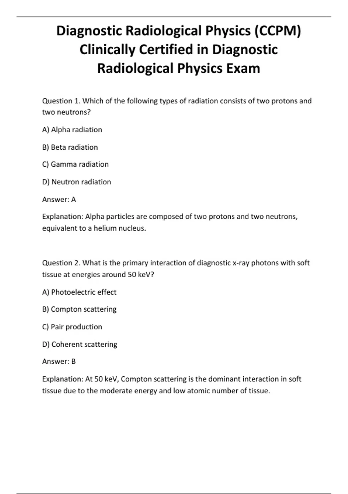 Diagnostic Radiological Physics (CCPM) Clinically Certified in ...