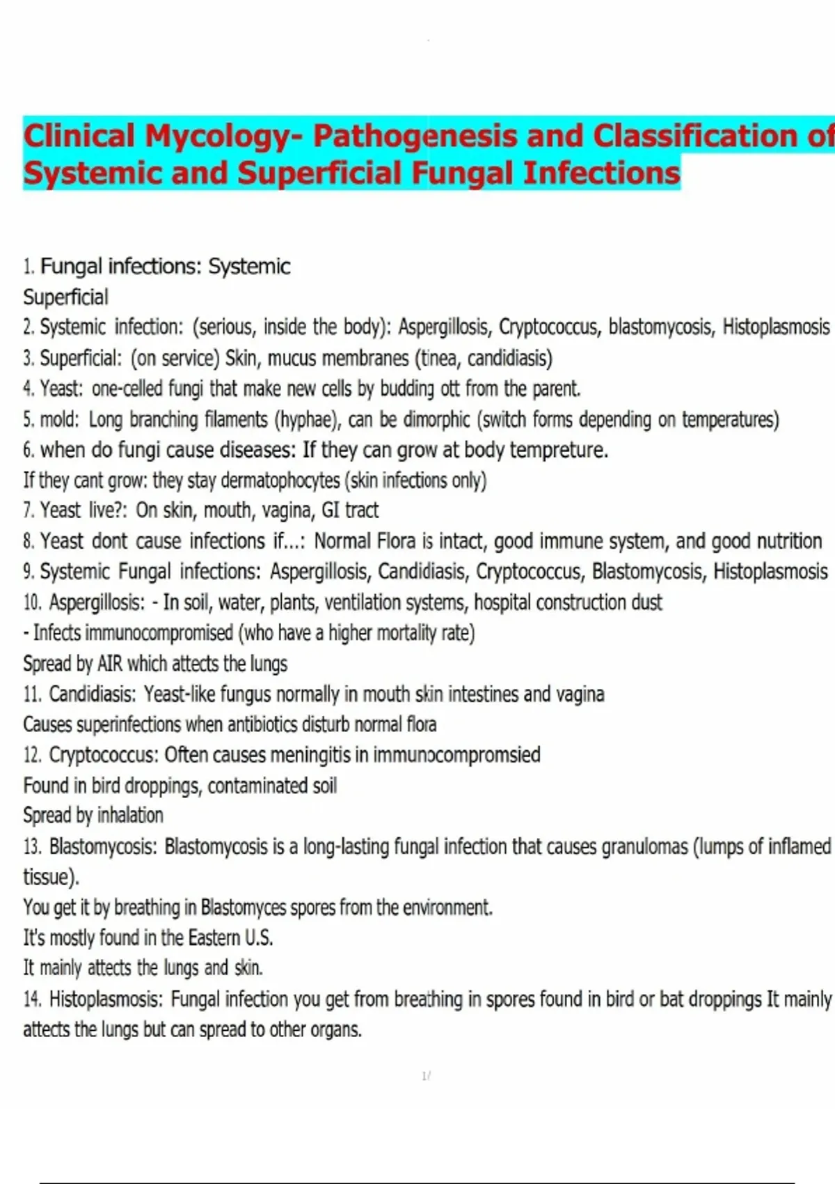 Clinical Mycology- Pathogenesis and Classification of Systemic and ...