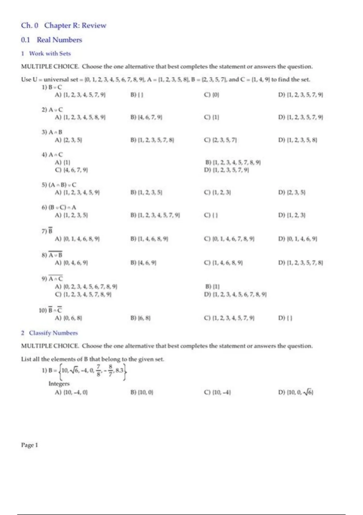 test bank, practice questions: Algebra and Trigonometry Enhanced with ...
