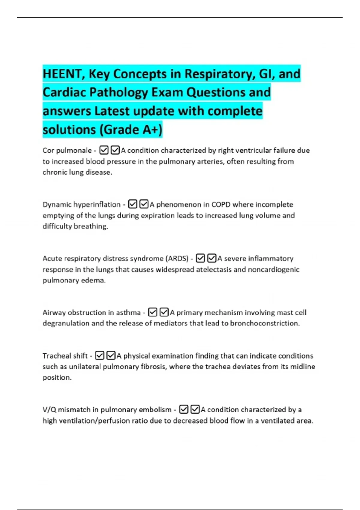 HEENT, Key Concepts in Respiratory, GI, and Cardiac Pathology Exam ...