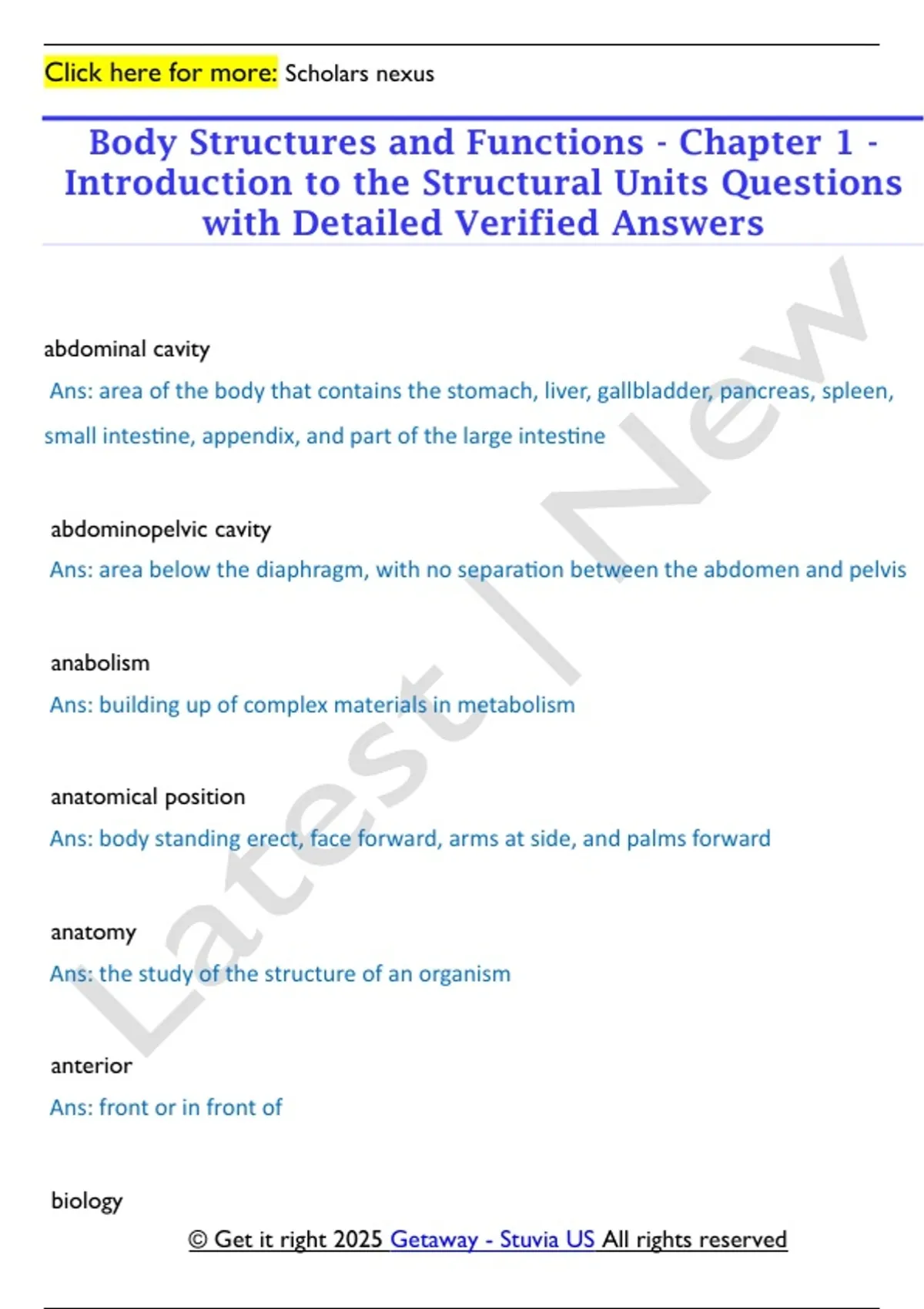 Body Structures and Functions - Chapter 1 - Introduction to the ...