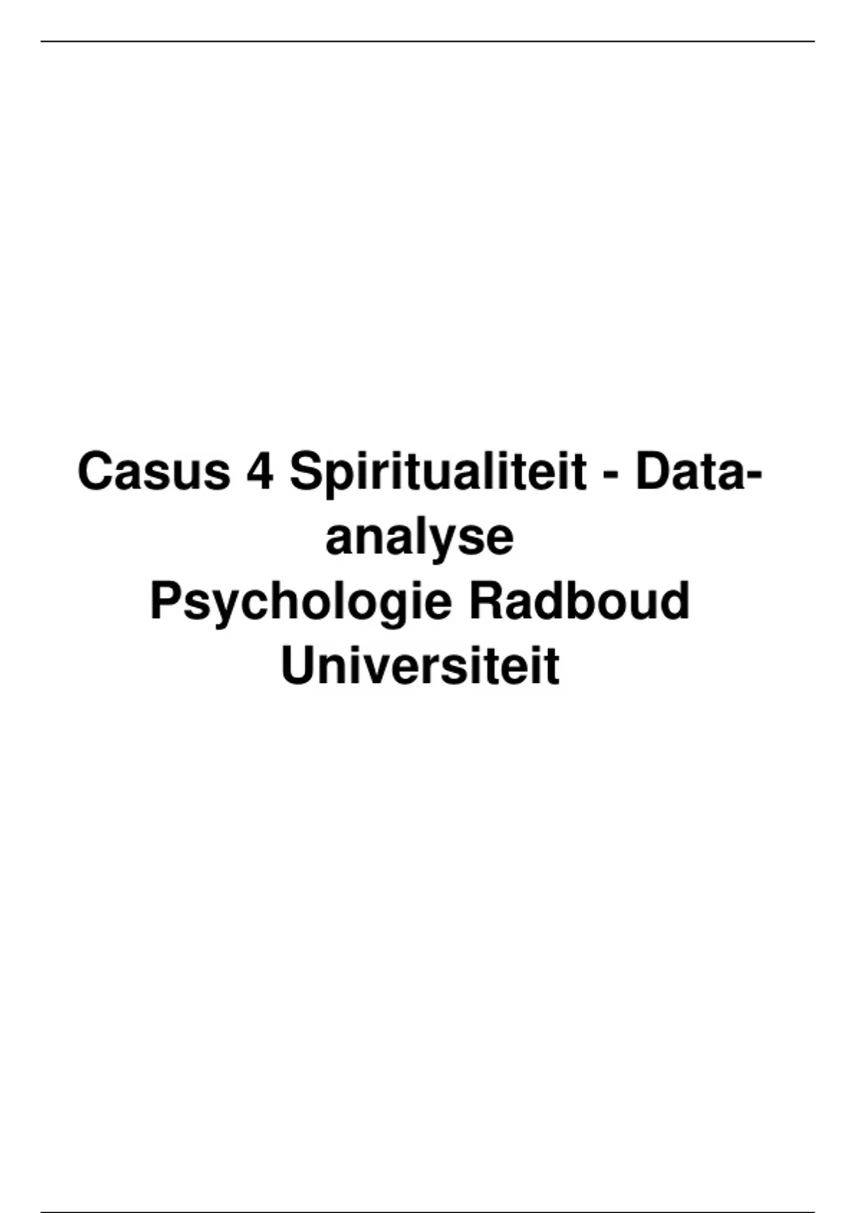 Casus 4 Spiritualiteit Data-analyse , Radboud University, 2024/2025 ...