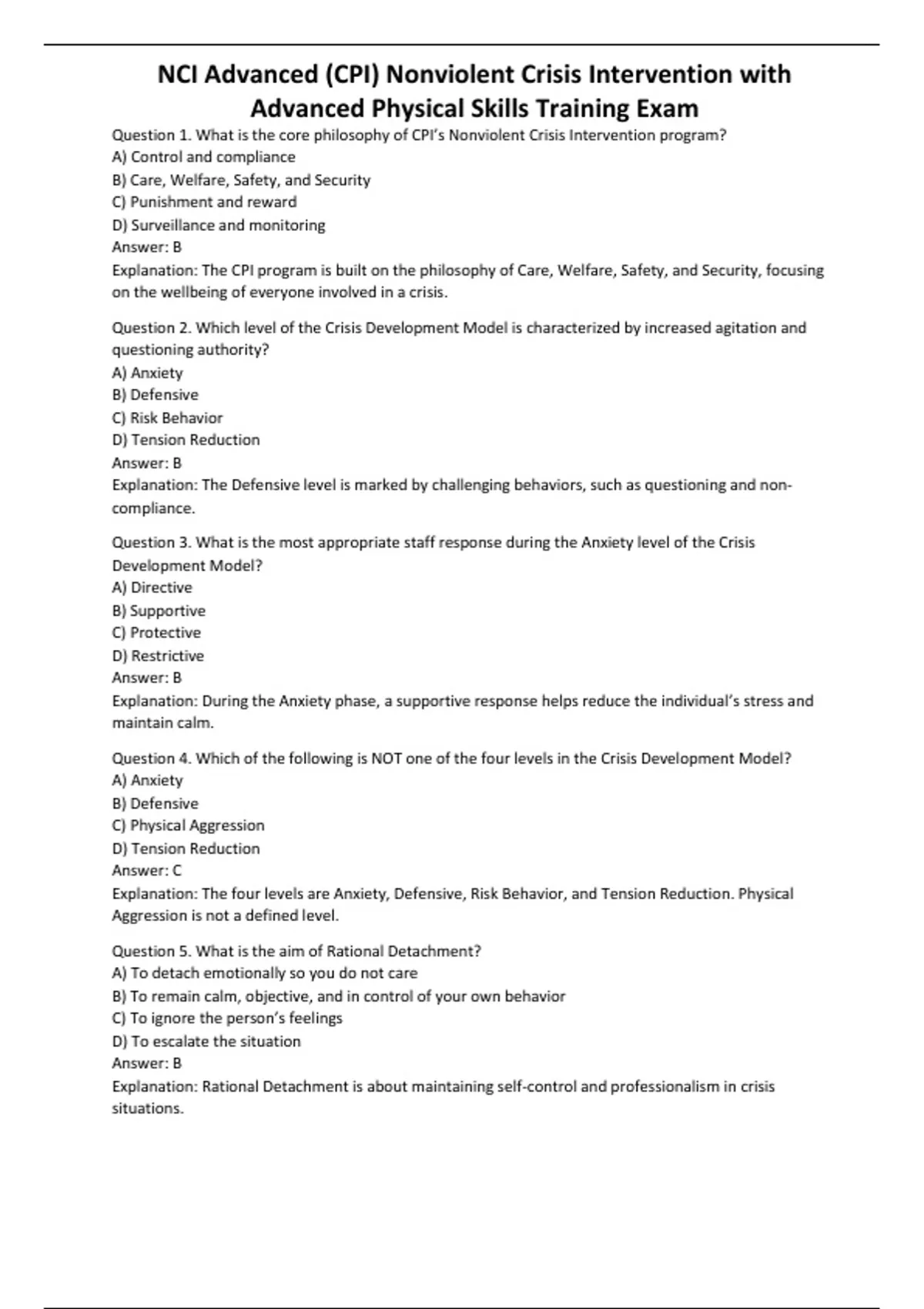 NCI Advanced (CPI) Nonviolent Crisis Intervention with Advanced ...