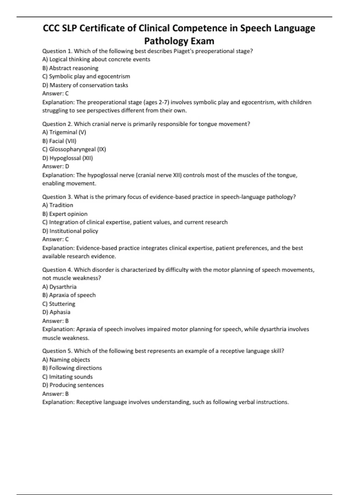 CCC SLP Certificate of Clinical Competence in Speech Language Pathology ...