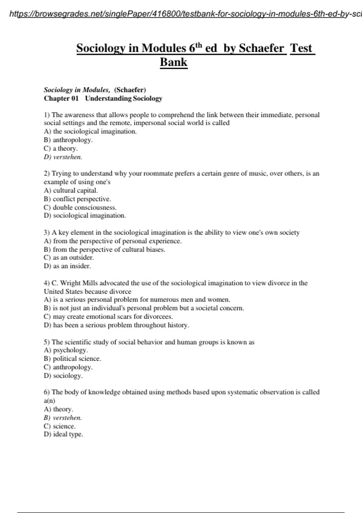 Sociology in Modules – 6th Edition by Richard T. Schaefer (2025 Update ...