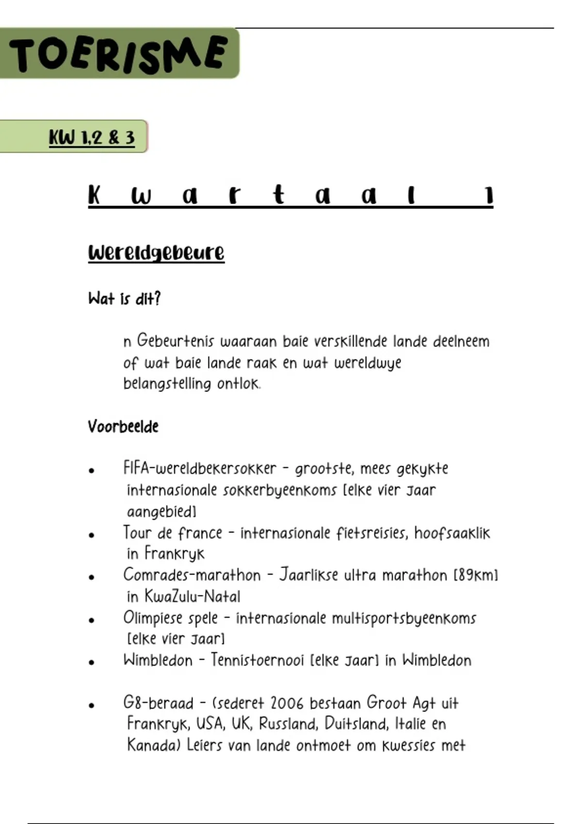 Summary Toersime Graad 12 Notas - Toerisme - Stuvia SA