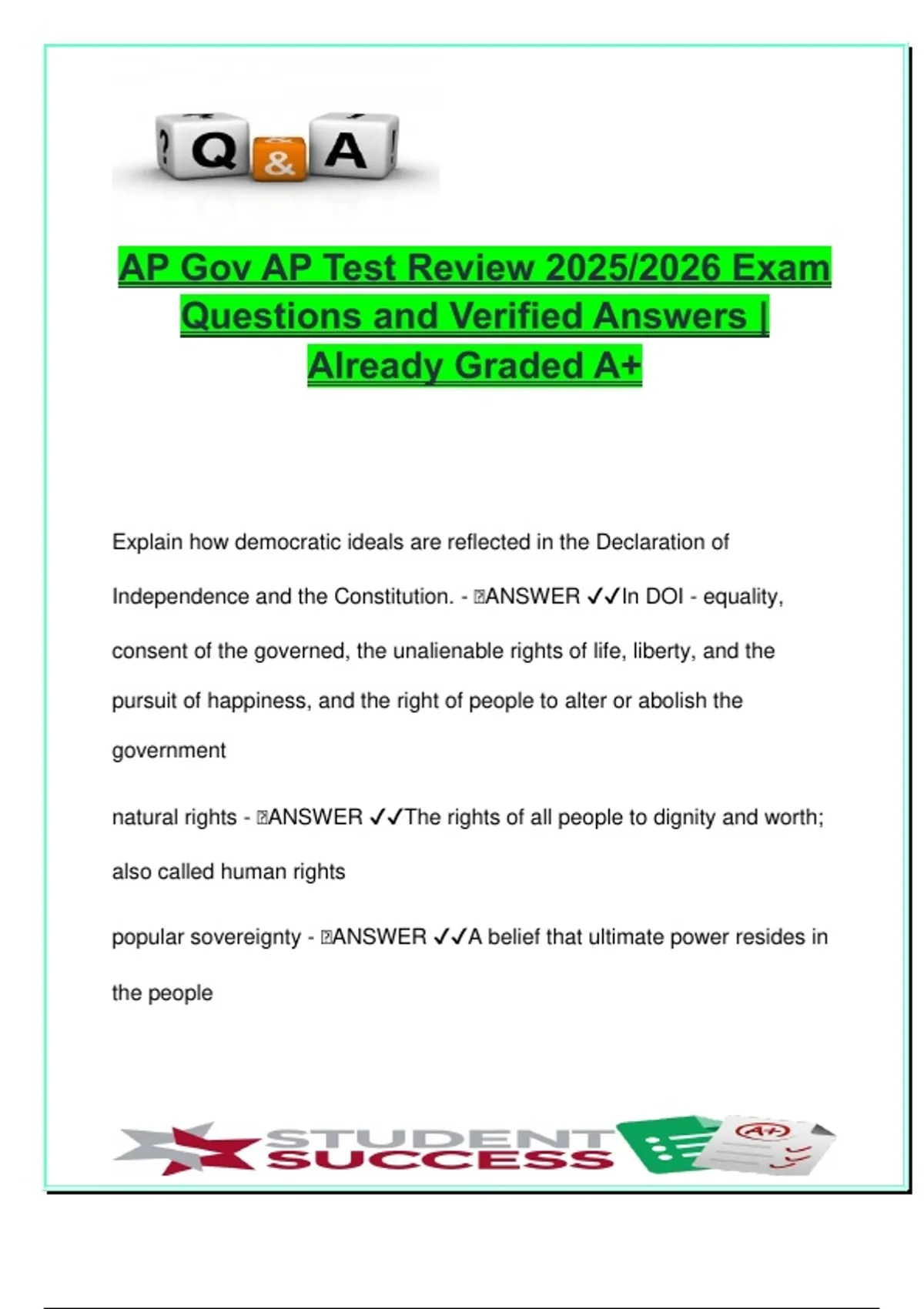 AP U.S. Government Test Review | 2025 Edition | 100+ Key Concepts ...