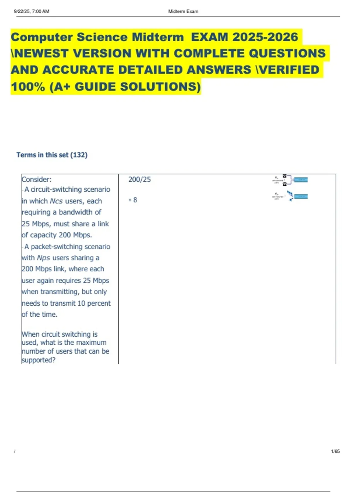 Computer Science Midterm EXAM NEWEST VERSION WITH COMPLETE QUESTIONS AND ACCURATE DETAILED ...