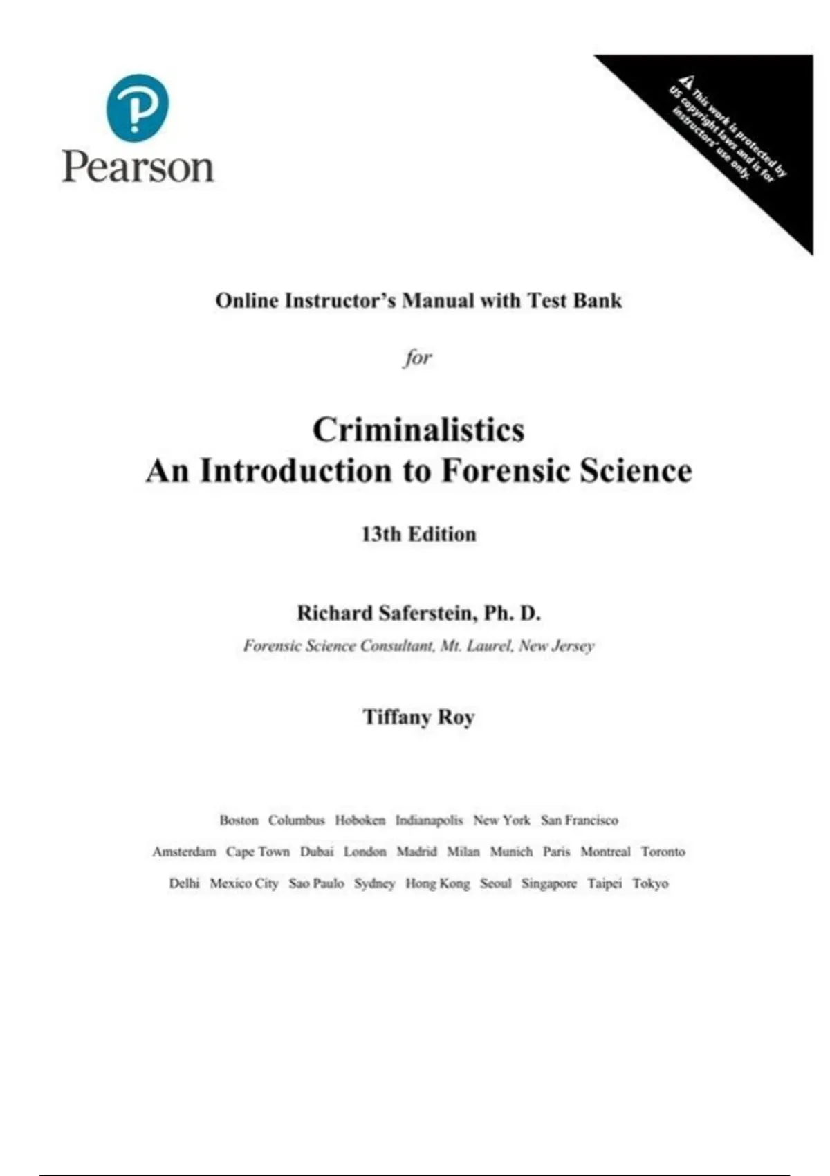 test bank, practice questions: Criminalistics An Introduction to ...