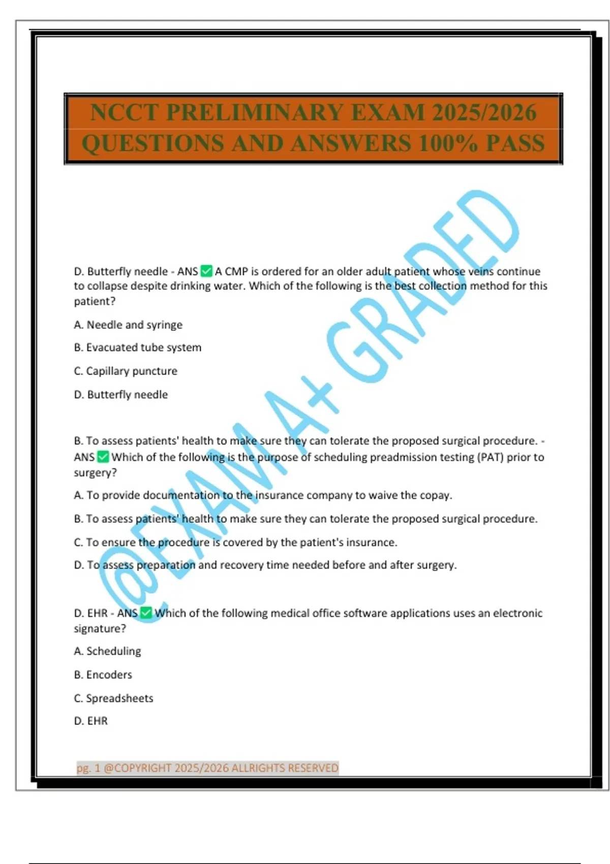 NCCT PRACTICE EXAM 2025/2026 QUESTIONS AND ANSWERS 100% PASS - NCCT ...