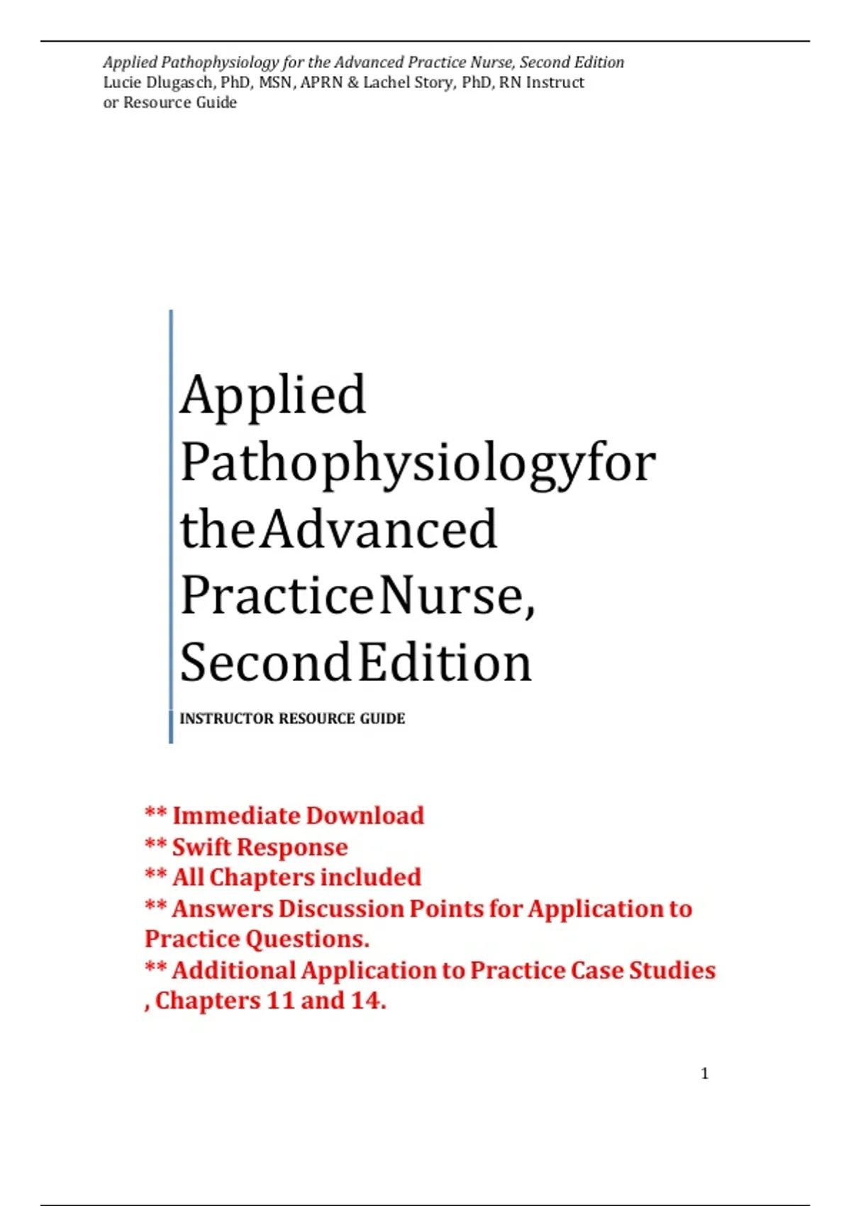 Solutions for for Applied Pathophysiology for the Advanced Practice ...