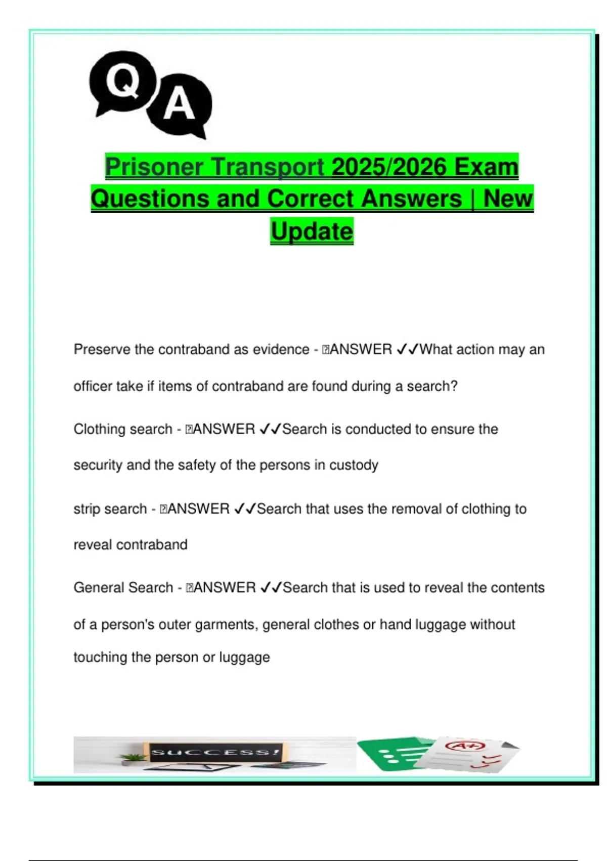 Prisoner Transport 2025/2026 | 60+ Verified Q&A | Search Types ...