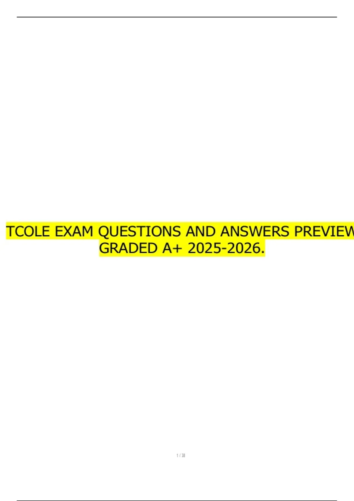 TCOLE EXAM QUESTIONS AND ANSWERS PREVIEW GRADED A+ . - Tcole - Stuvia US