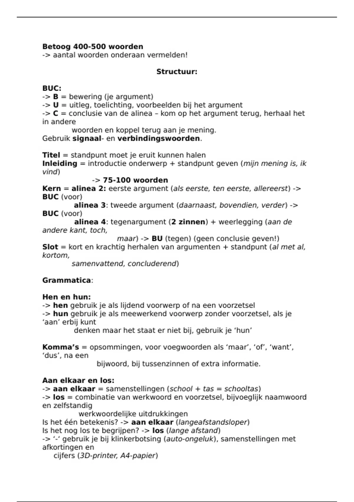 Samenvatting COMMAR Spiekbrief Social Work HBO | Betoog schrijven, BUC ...