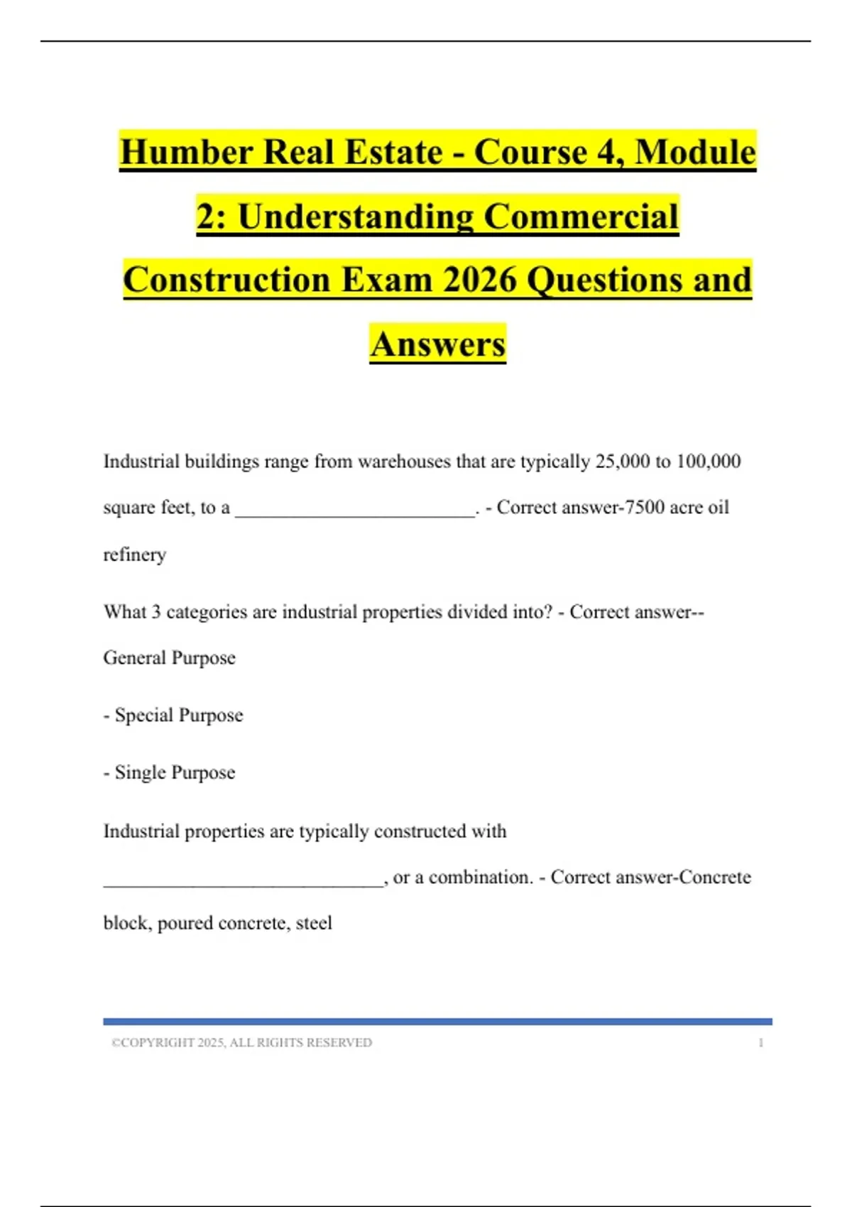 Humber Real Estate - Course 4, Module 2: Understanding Commercial ...