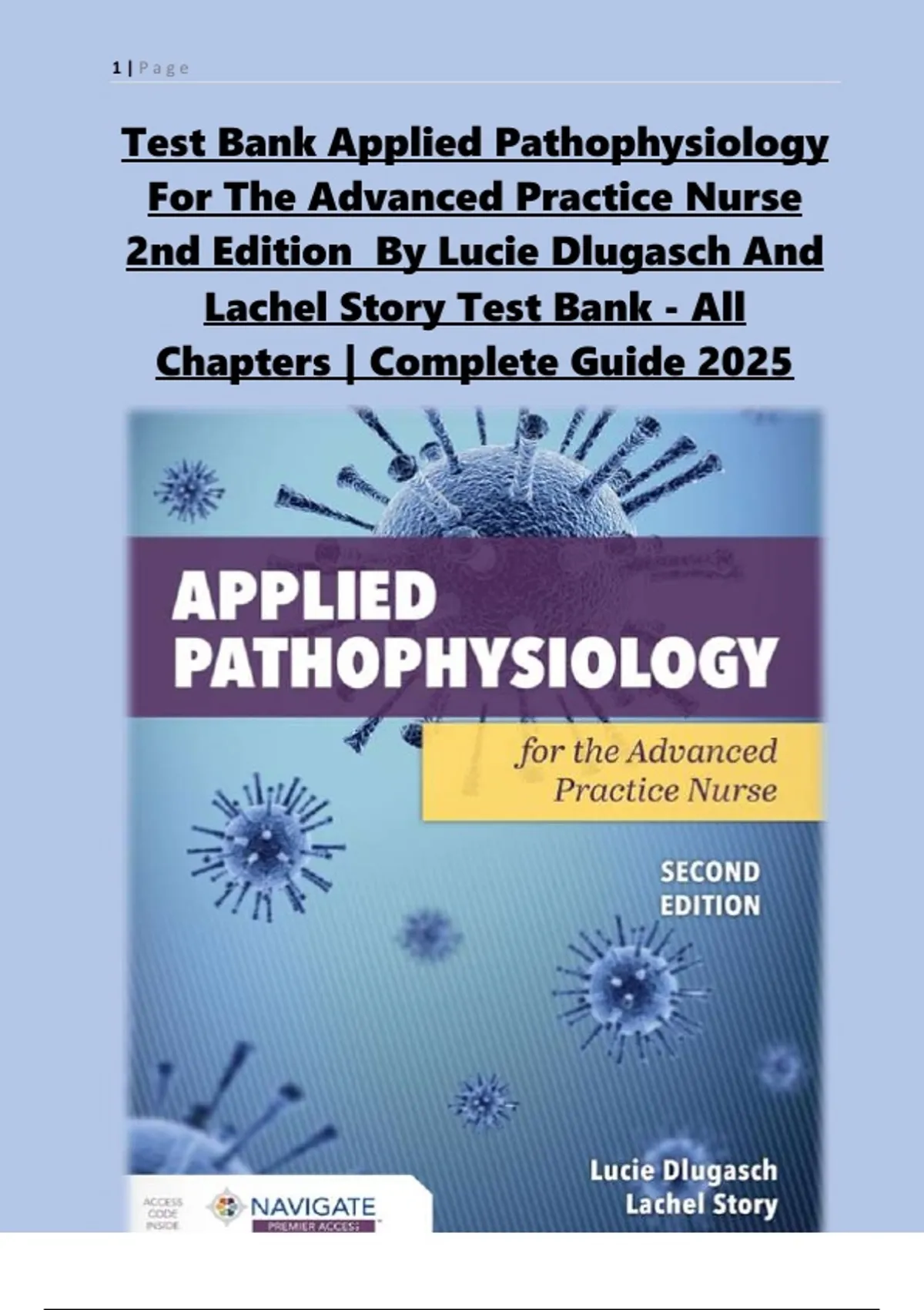 Test Bank Applied Pathophysiology For The Advanced Practice Nurse 2nd ...