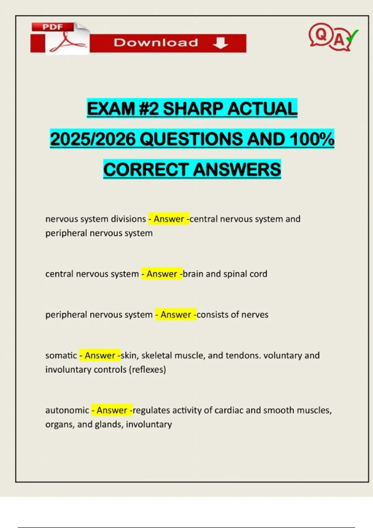 EXAM #2 SHARP ACTUAL 2025/2026 QUESTIONS AND 100% CORRECT ANSWERS ...