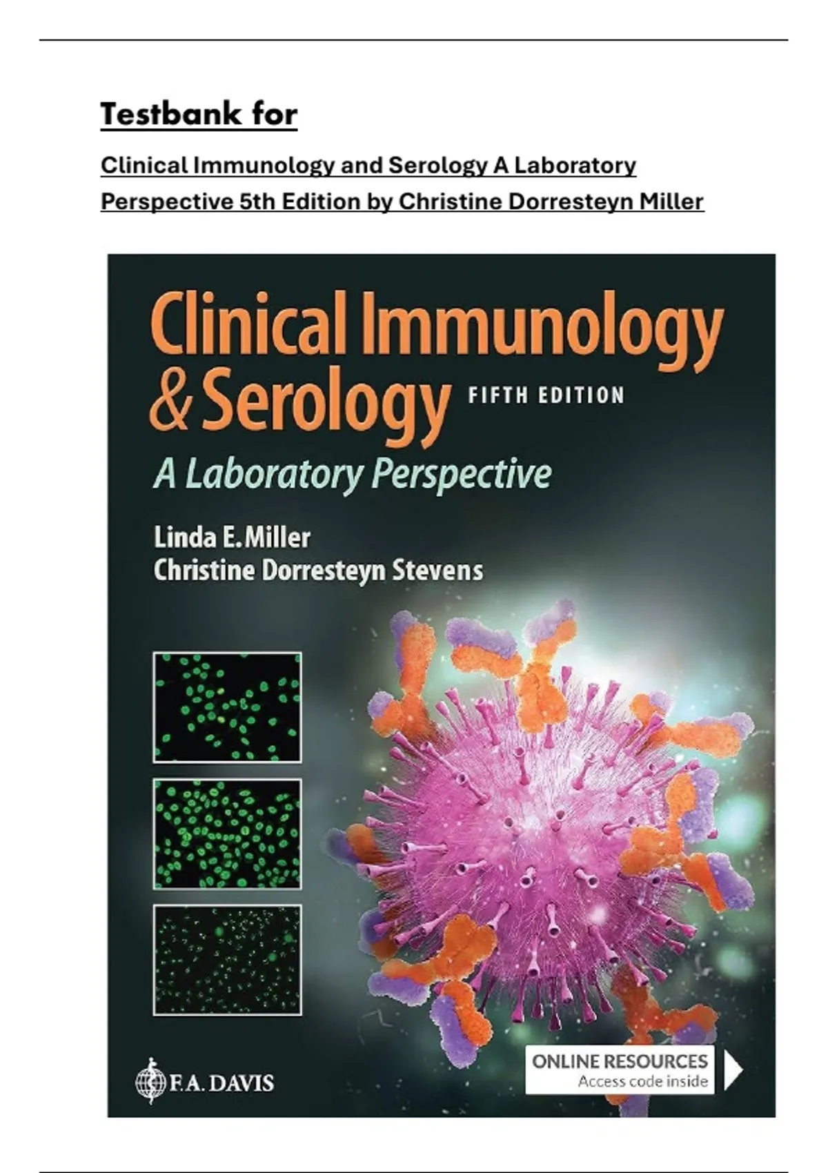 Test Bank For Clinical Immunology and Serology A Laboratory Perspective ...