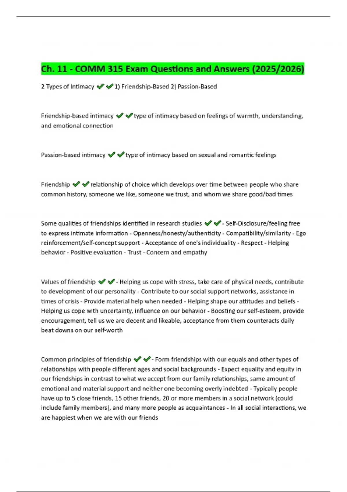 Ch. 11 - COMM 315 Exam Questions and Answers (2025/2026) - COMM 315 ...