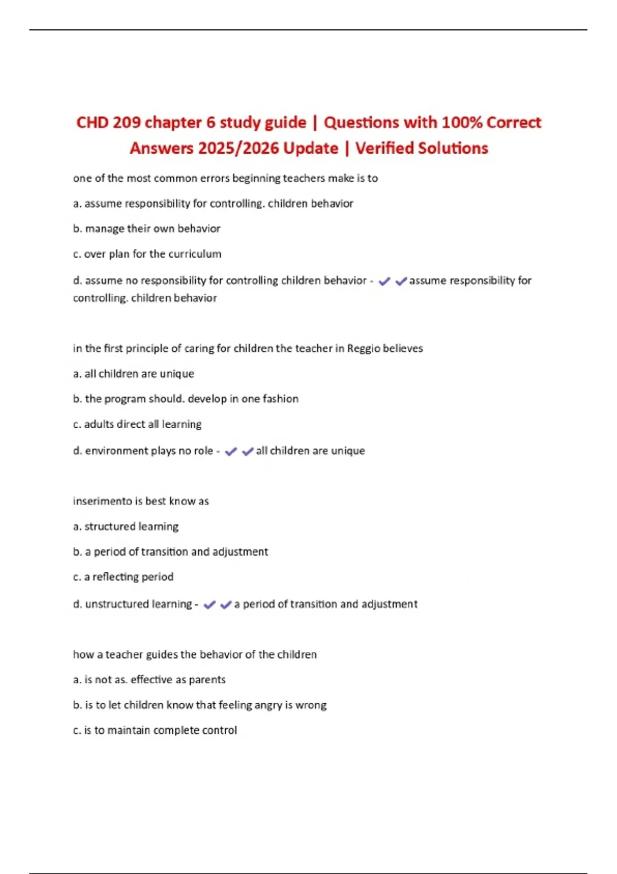 CHD 209 chapter 6 study guide | Questions with 100% Correct Answers ...