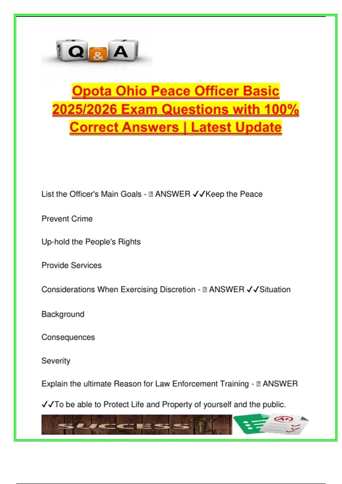 Ohio Peace Officer Basic Training (OPOTA) 2025/2026 | 150+ Exam ...