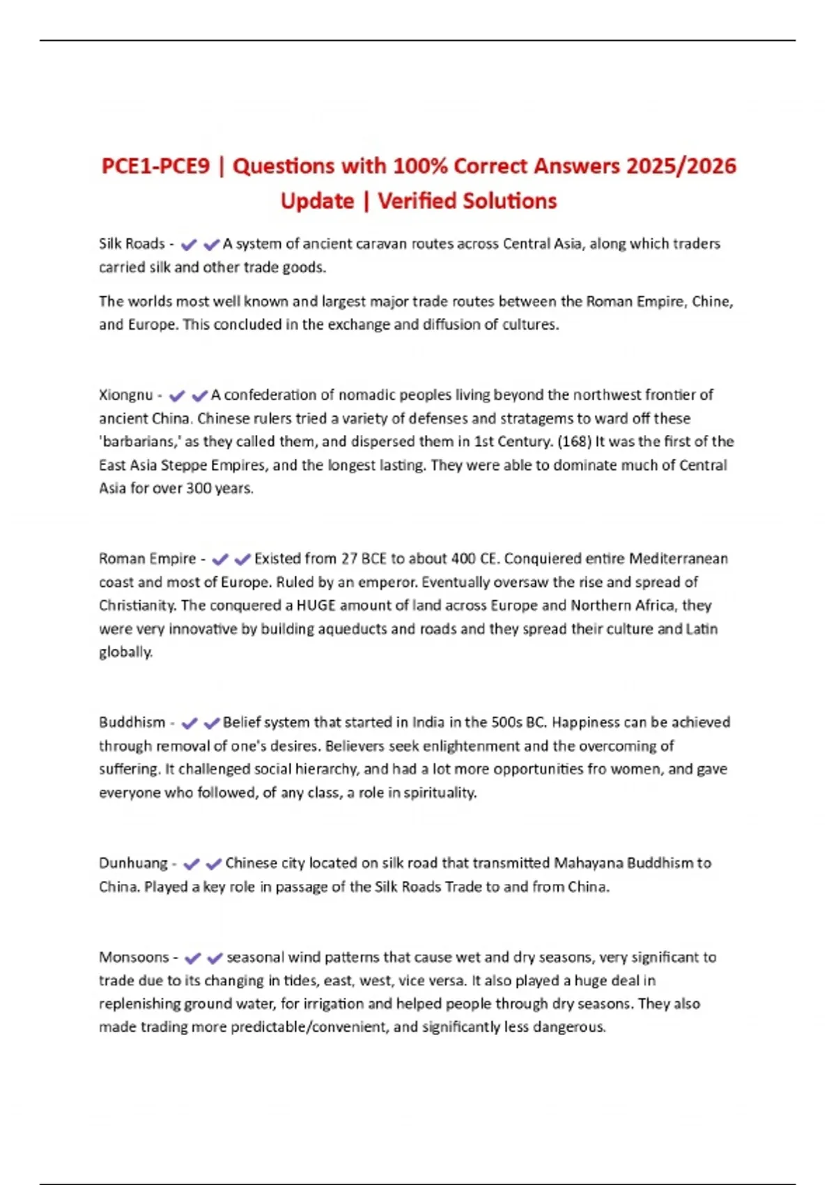 PCE1-PCE9 | Questions with 100% Correct Answers 2025/2026 Update ...