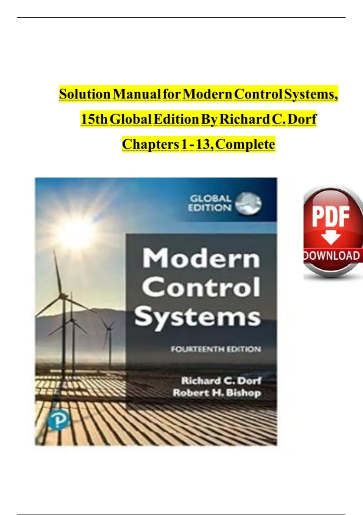 Modern Control Systems, 15th Global Edition by Richard C. Dorf – Latest ...