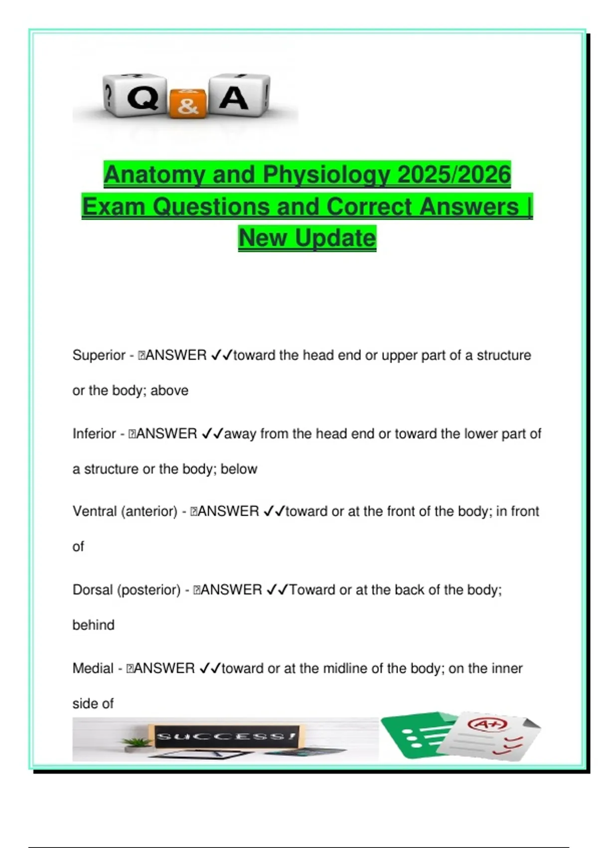 Anatomy & Physiology (100+ Q&A) – Body Cavities, Homeostasis ...