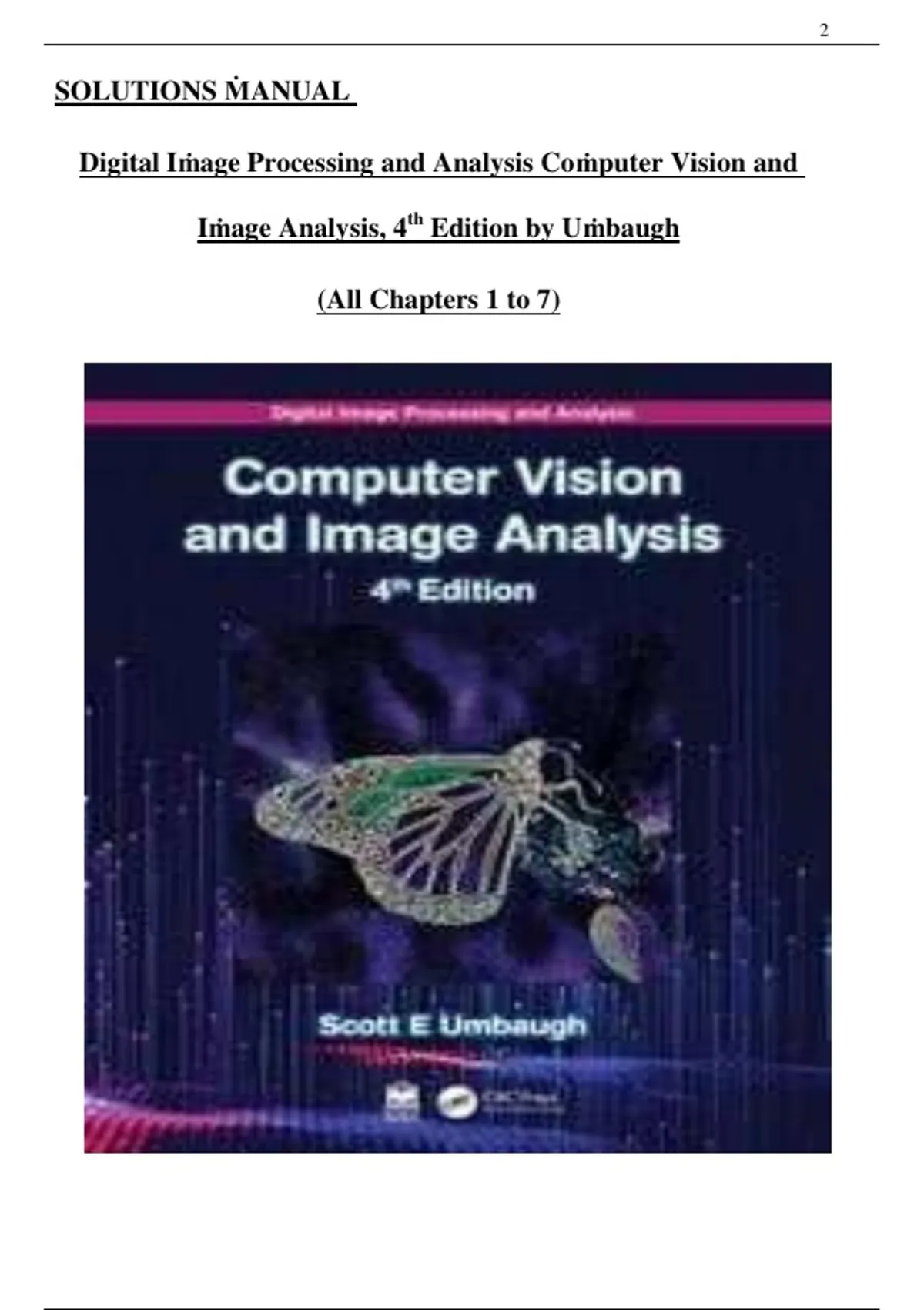 Solutions Manual – Digital Image Processing and Analysis: Computer ...