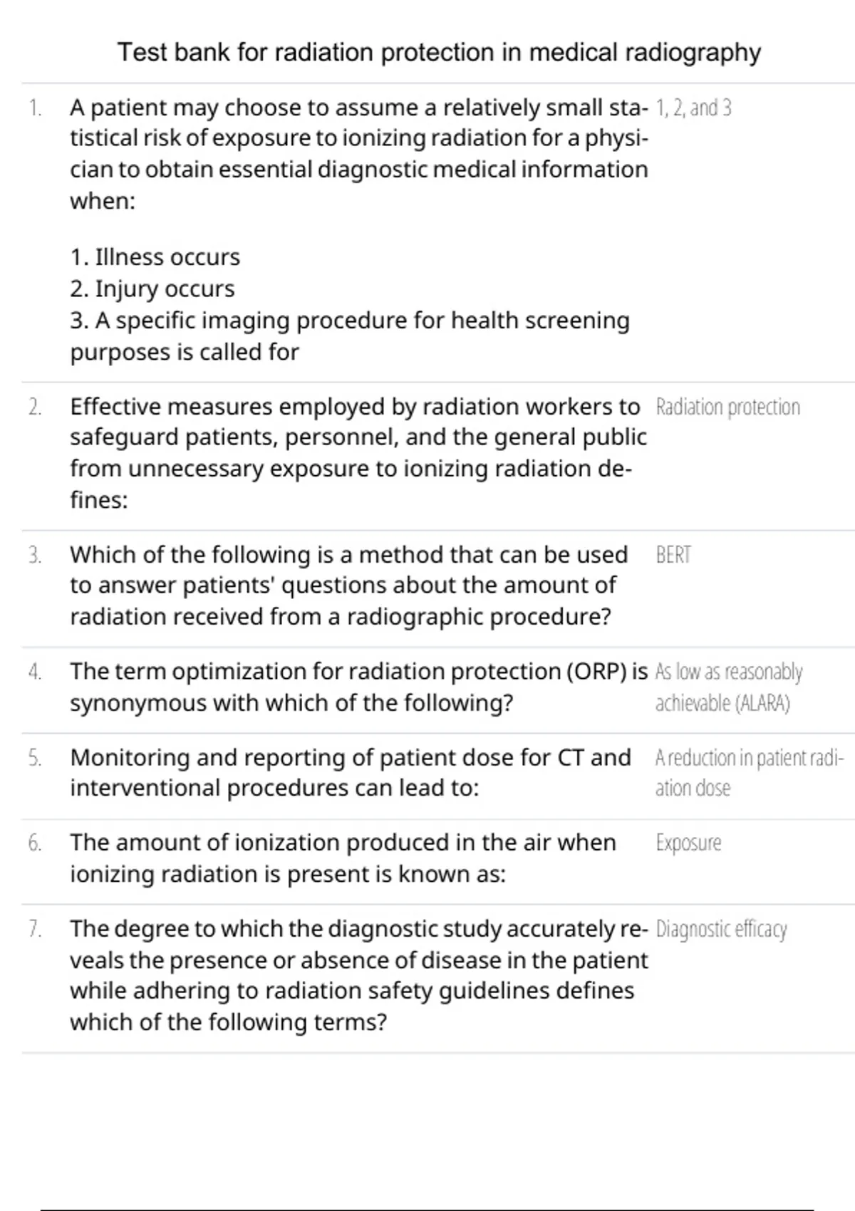 Test Bank for Radiation Protection in Medical Radiography (Updated 2025 ...