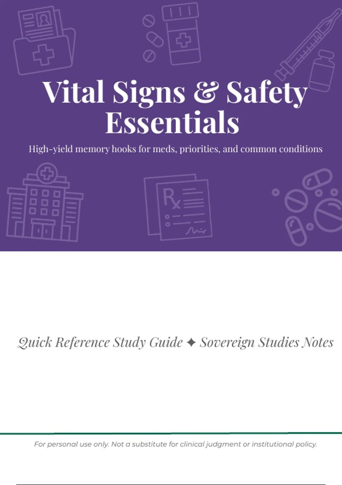 Summary Vital Signs & Safety Nursing Essentials — NCLEX & Clinical ...