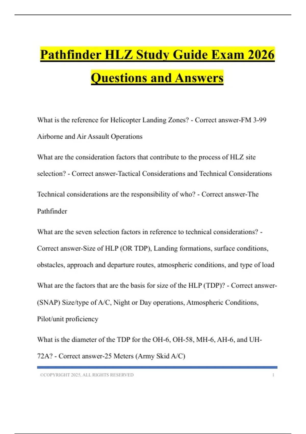 Pathfinder HLZ Study Guide Exam 2026 Questions and Answers - Pathfinder DZ - Stuvia US