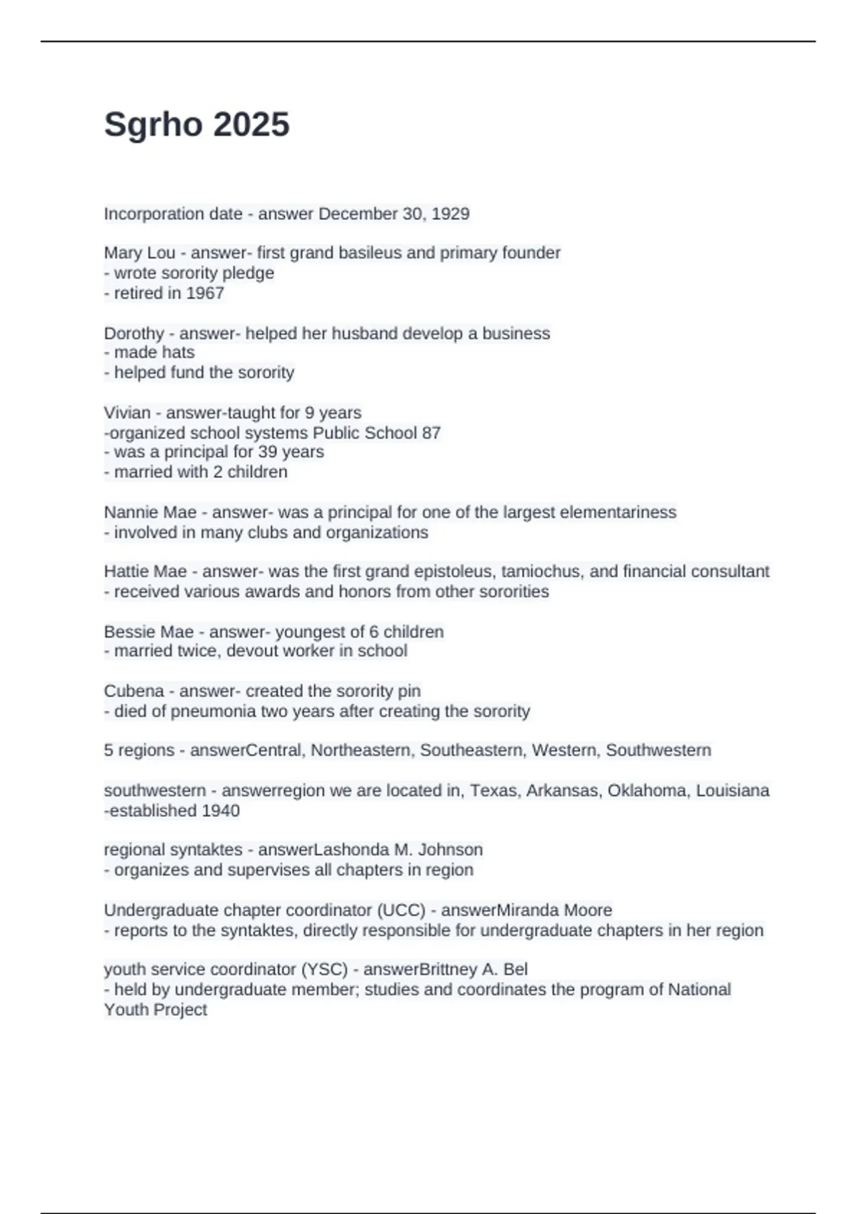 Sgrho 2025 Questions and Answers 100% Solved - SGRHO - Stuvia US