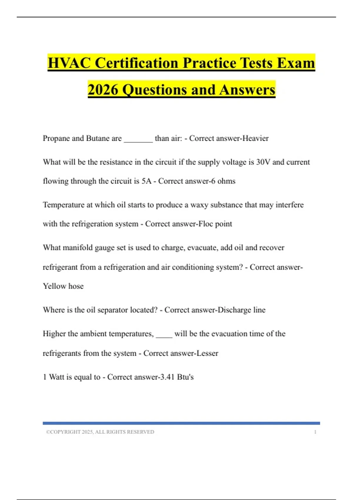 HVAC Certification Practice Tests Exam 2026 Questions and Answers ...