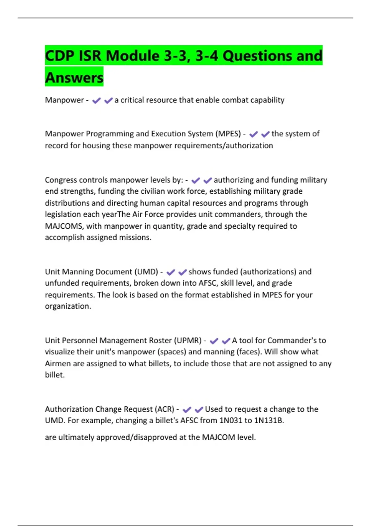 CDP ISR Development Module 2.5 Exam Questions and Answers - Stuvia US