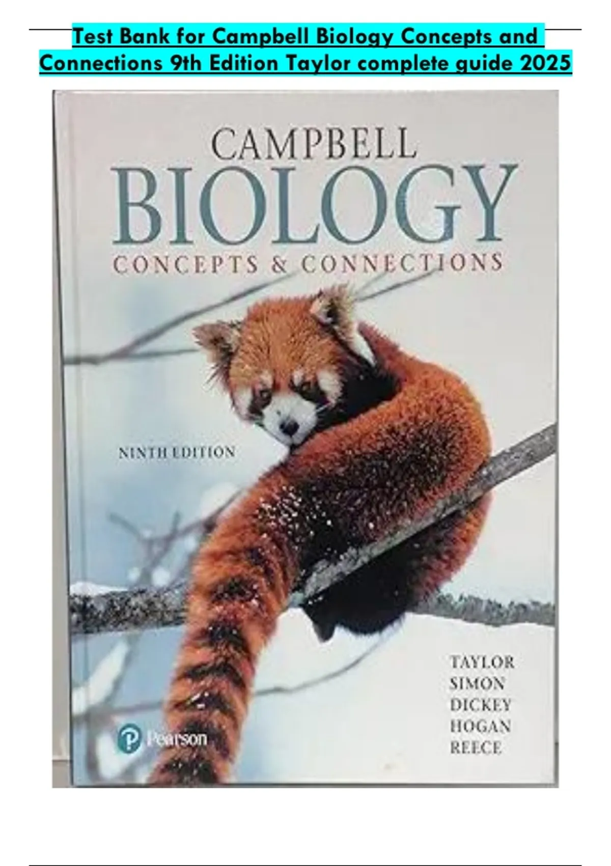Test Bank for Campbell Biology Concepts and Connections 9th Edition ...