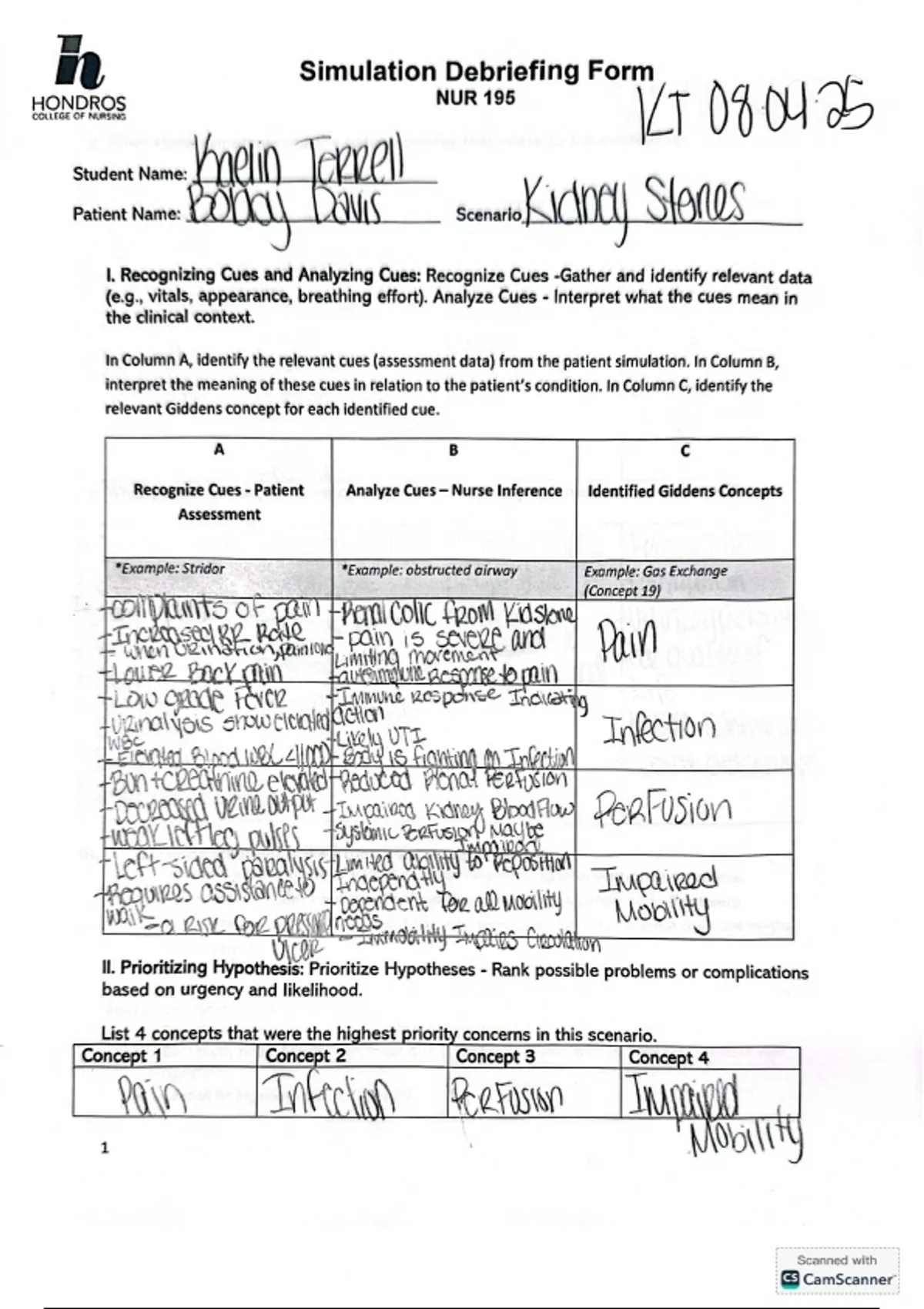 Hondros College of Nursing: NUR195/ NUR 195: week 5 Simulation ...