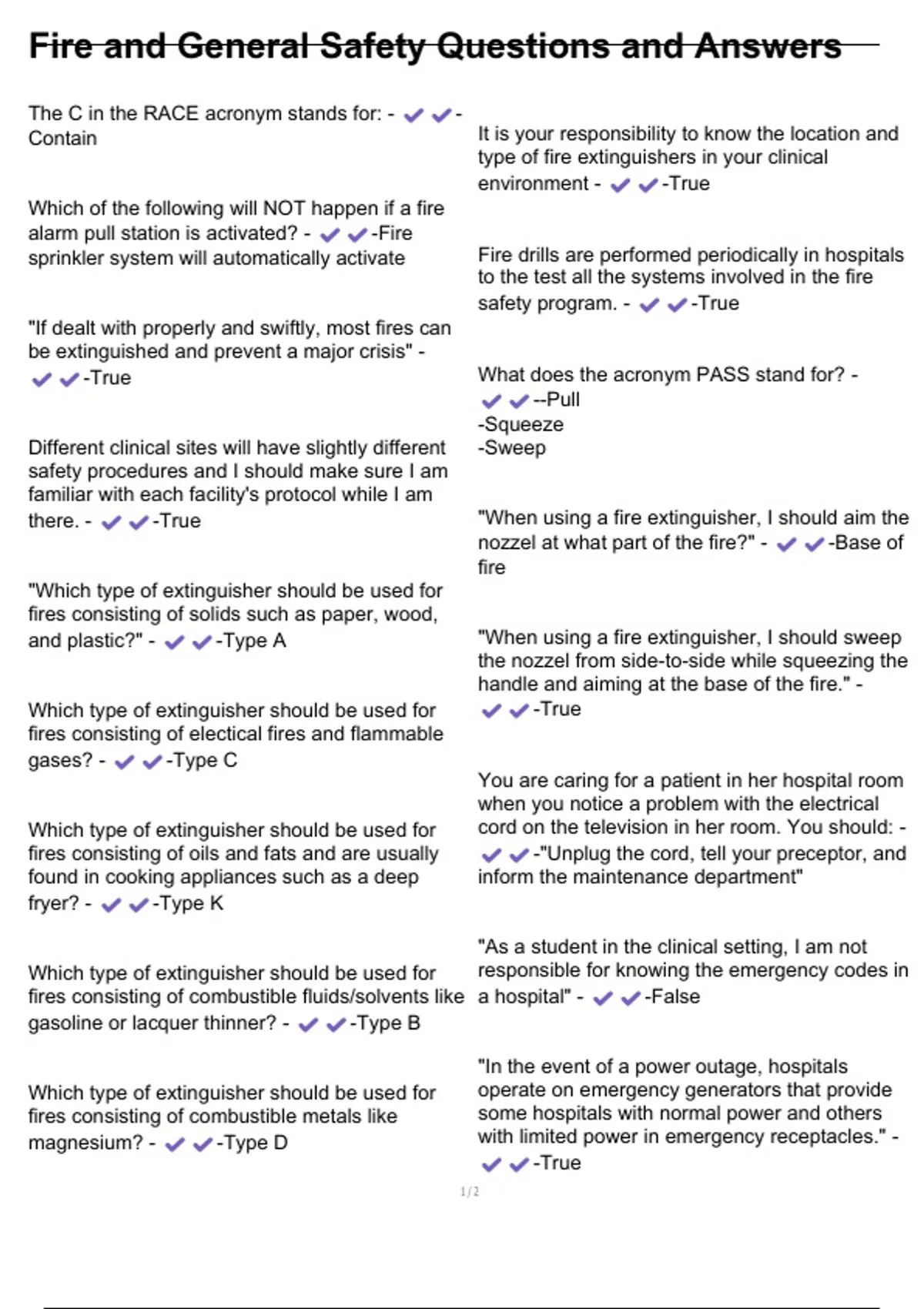Fire and General Safety Questions and Answers - Fire and General Safety ...
