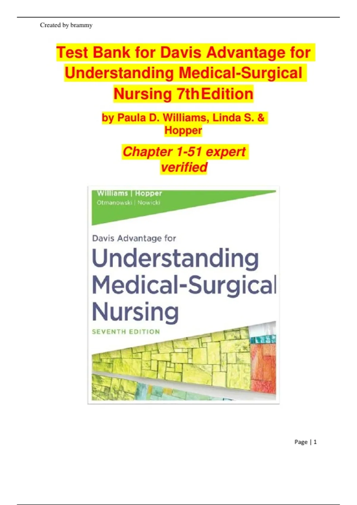Understanding Medical-Surgical Nursing (7th Edition, Davis Advantage ...